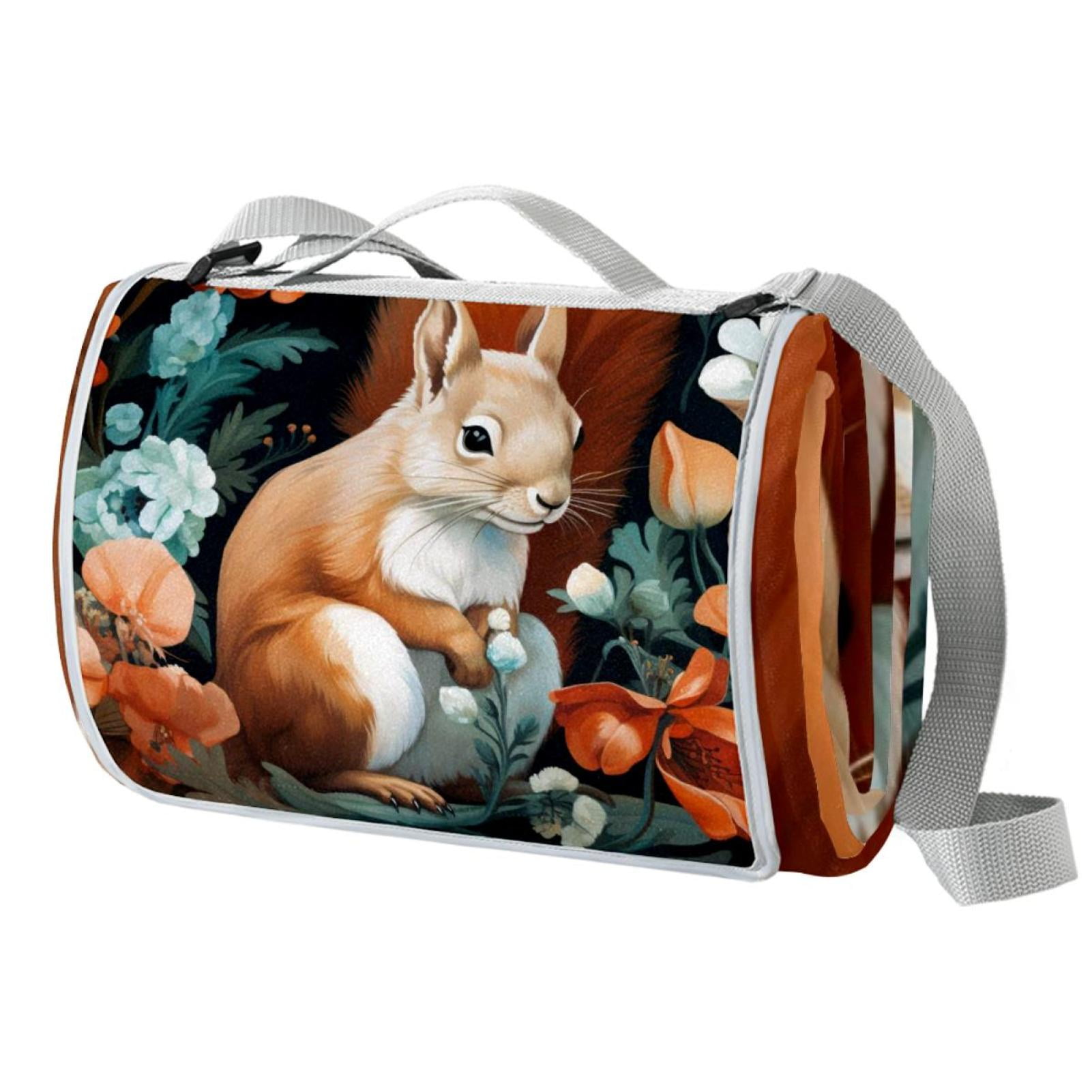 Squirrel Extra-Large Canvas Picnic Mat for Outdoor Beach Camping ...