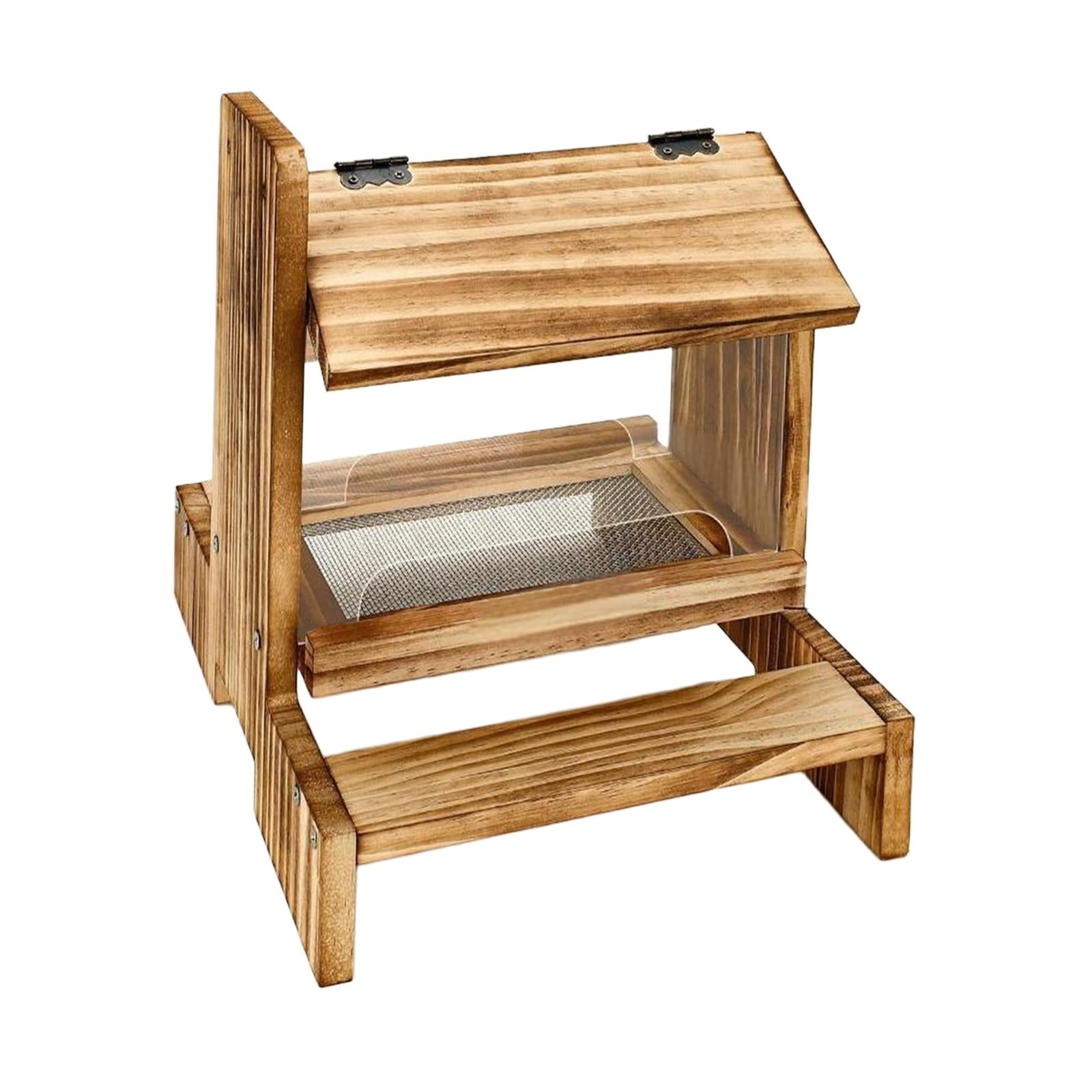 Squirrel Feeder Chipmunk Food Dispenser Transparent Window Wood for ...