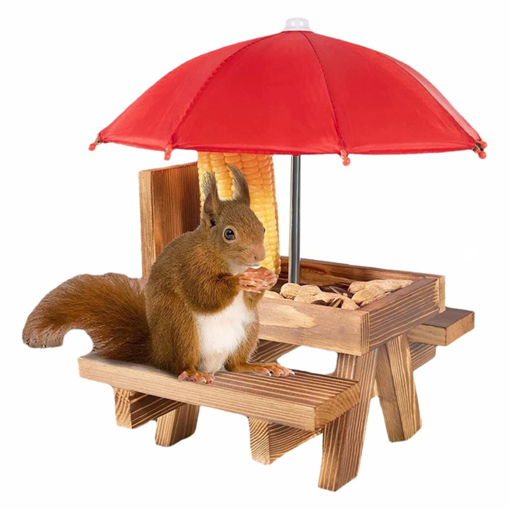 Squirrel Feeder with Umbrella, Squirrel Feeders for Outside, Squirrel ...