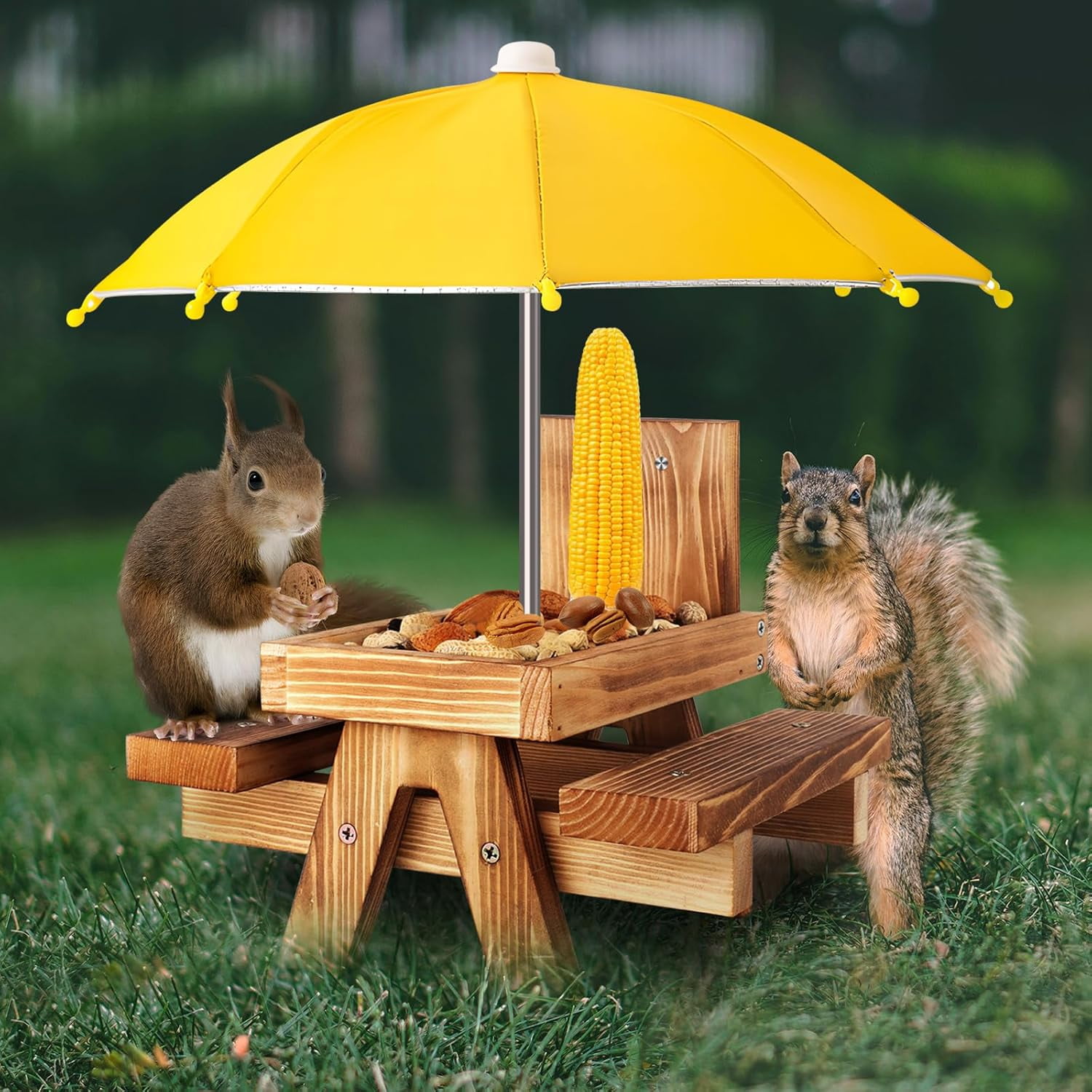 Squirrel Feeder with Umbrella, Squirrel Feeders for Outside, Squirrel ...
