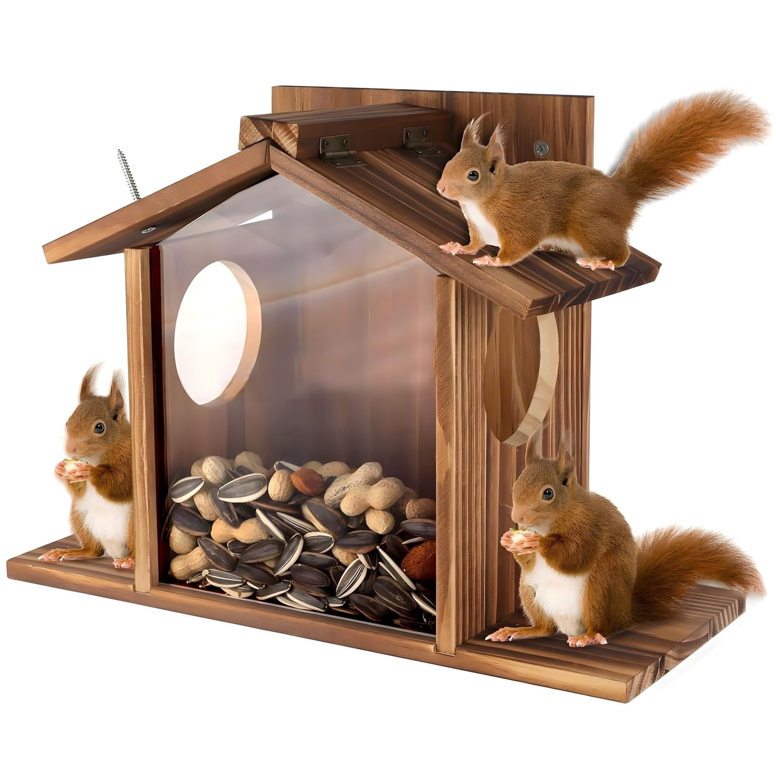 Squirrel Feeders Eco-Friendly Natural Wood, Perfect for Storing Nuts ...