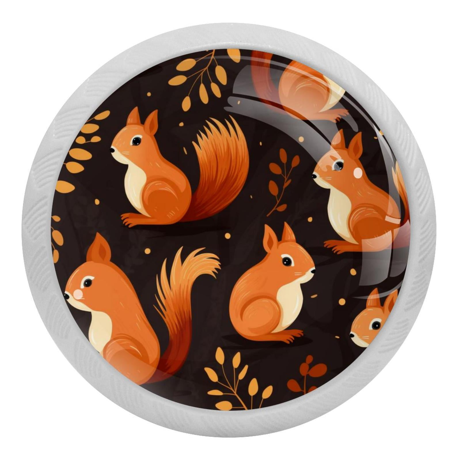 Squirrel Fluorescent Drawer Pulls with Screws - Round 4-Pack Glow-in ...