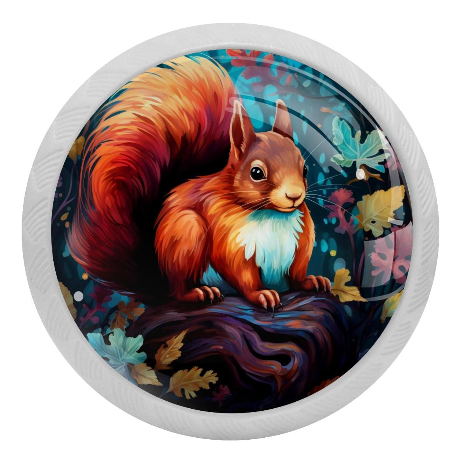 Squirrel Fluorescent Glow-in-the-Dark Dresser Pulls with Screws - Round ...