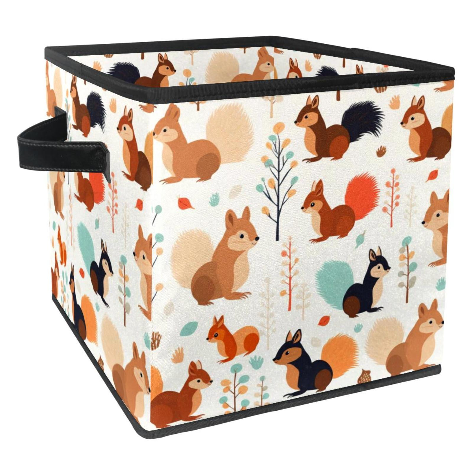 Squirrel Foldable Storage Cubes Organizer Bins with Handle, 10.8"x10.5 ...