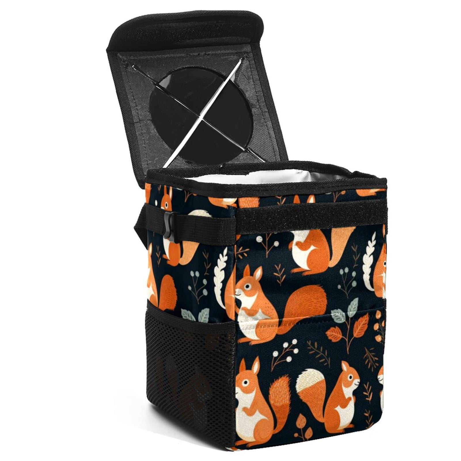 Squirrel Foldable, with Lid, Leak-Proof, Hanging Storage Bag Car Trash ...