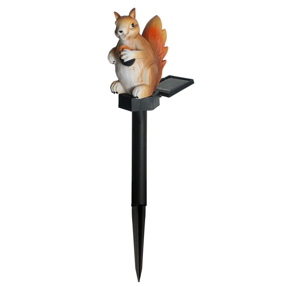 Squirrel Garden Decor Solar Lights Outdoor Stakes Decorative Statue ...