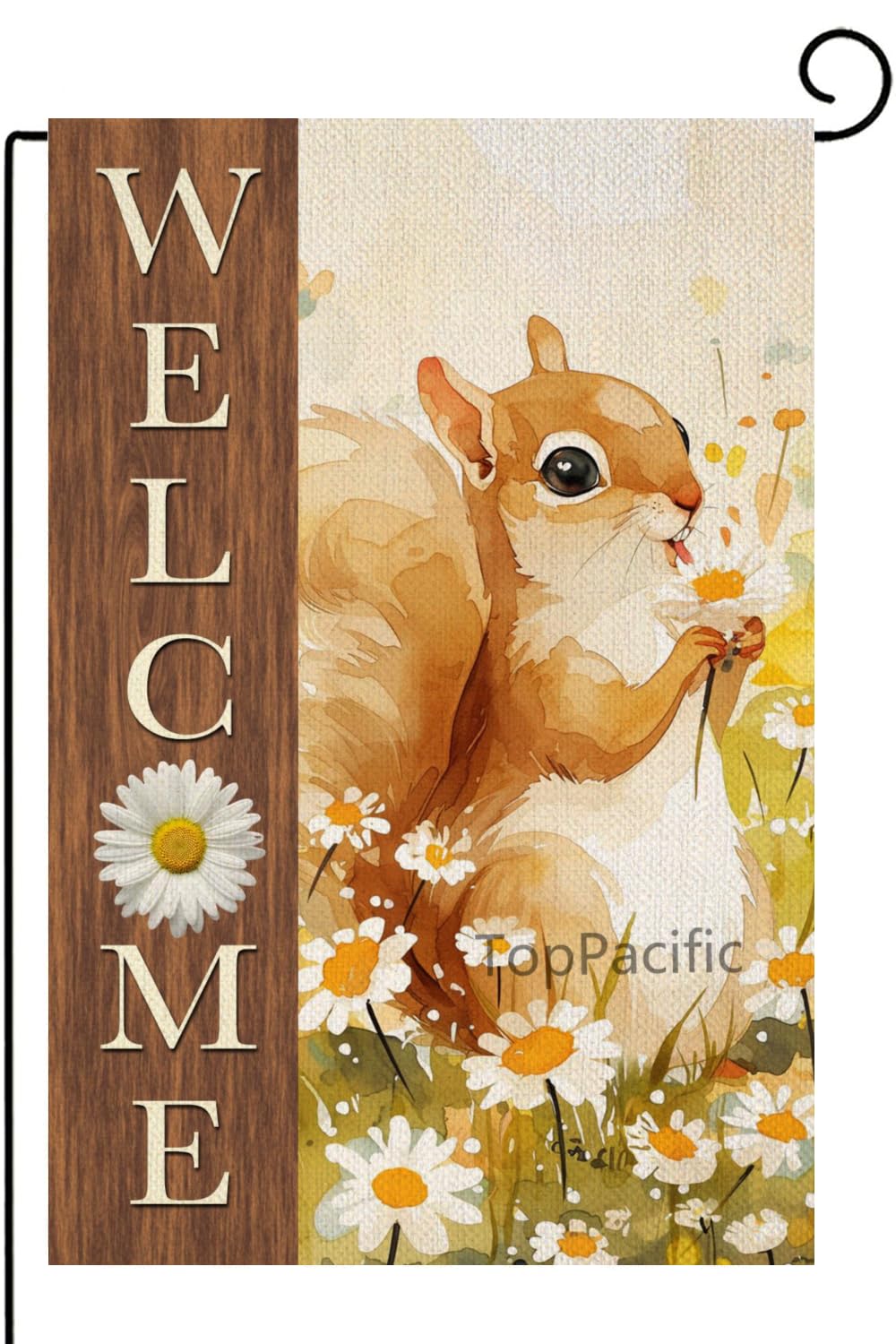 Squirrel Garden Flag Double Sided Outside Vertical,Welcome White Daisy ...