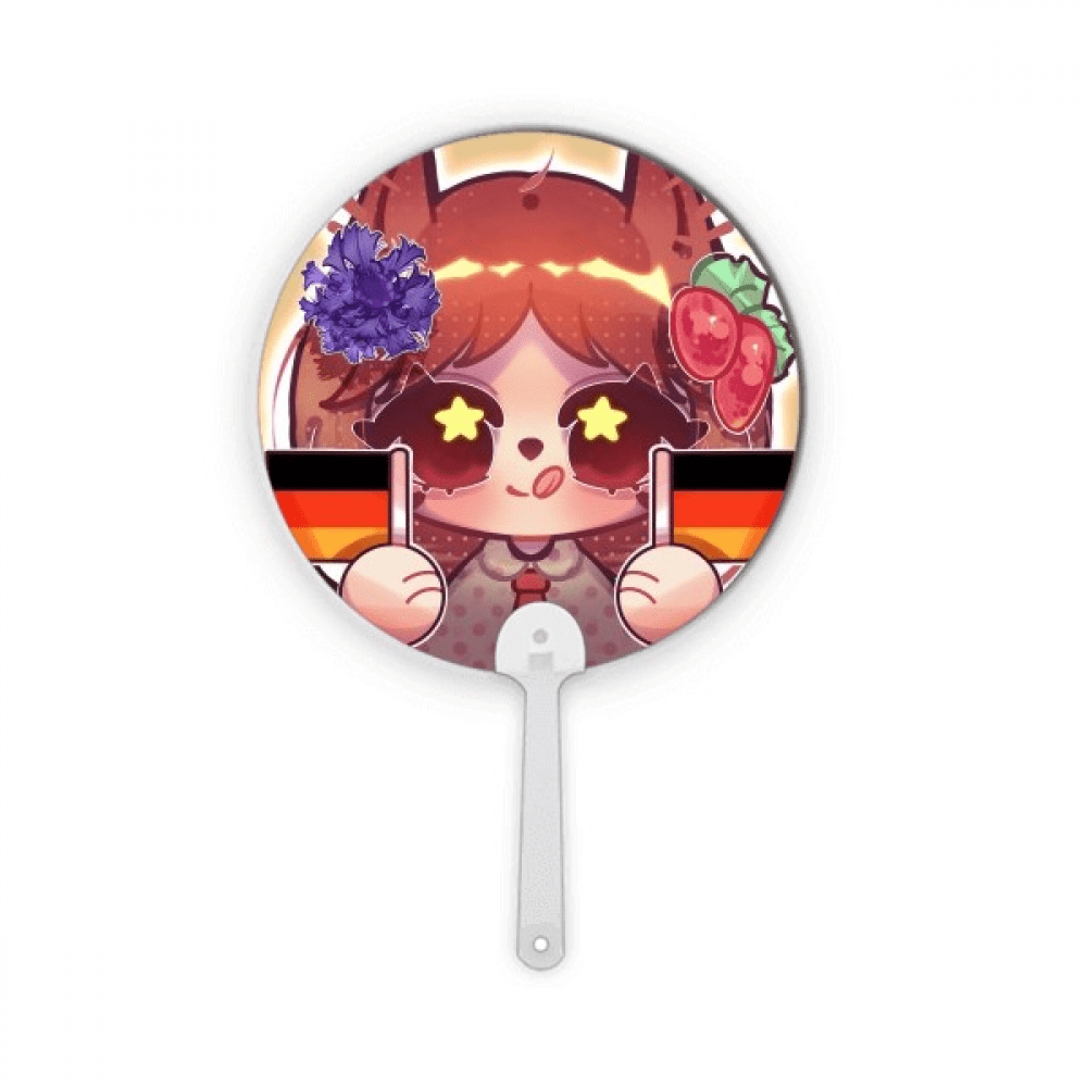 Squirrel Germany Flag Cornflower Plastic Round Handheld Fan Decorations ...