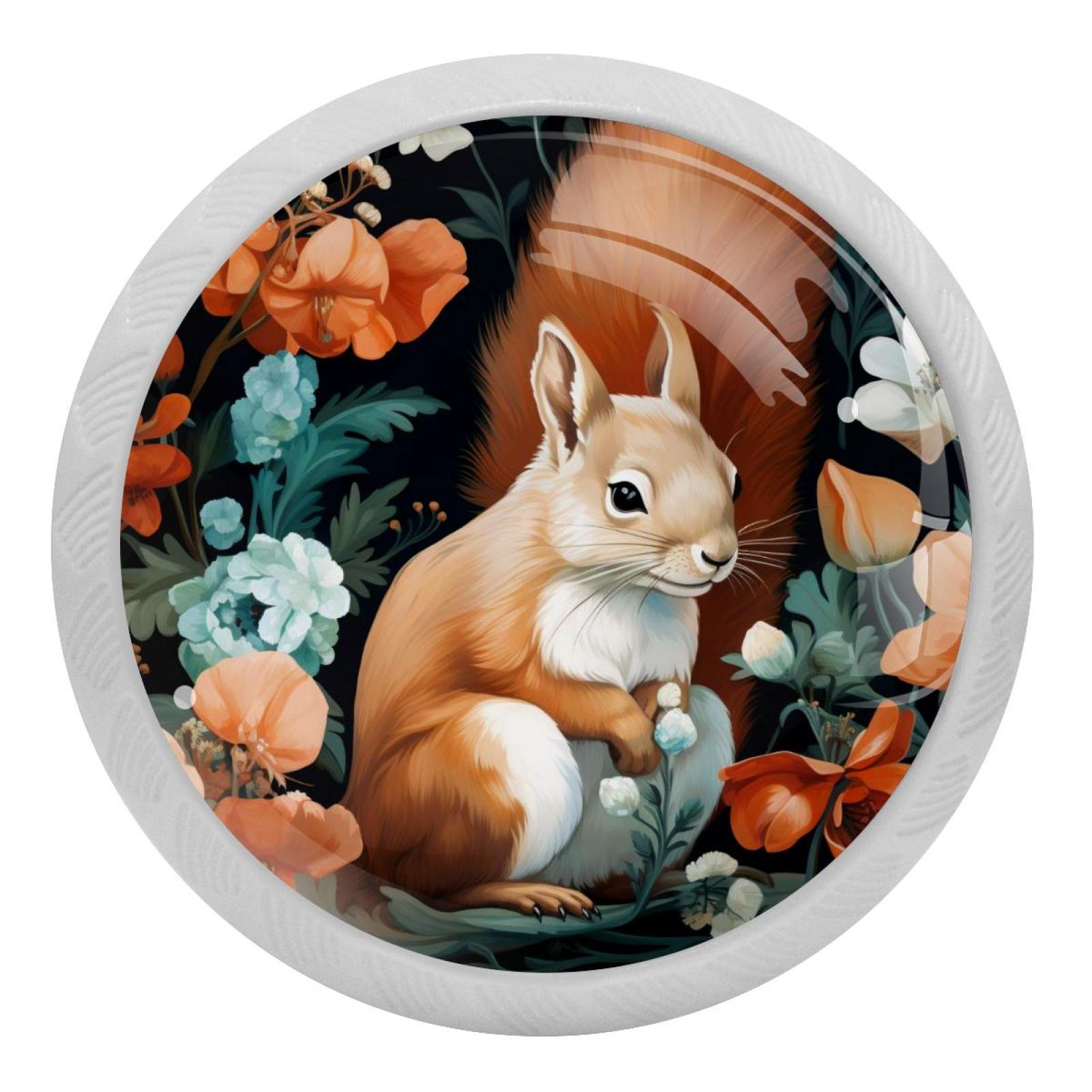 Squirrel Glow-in-the-Dark Cabinet Knobs: Fluorescent Drawer Pulls (4 ...