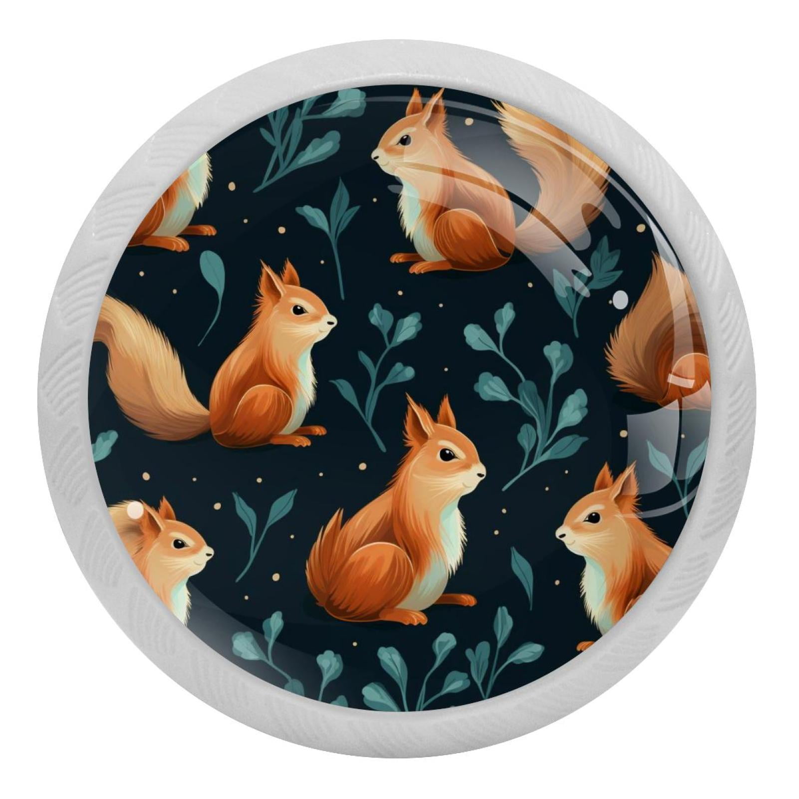 Squirrel Glow-in-the-Dark Fluorescent Drawer Pulls with Screws - Round ...