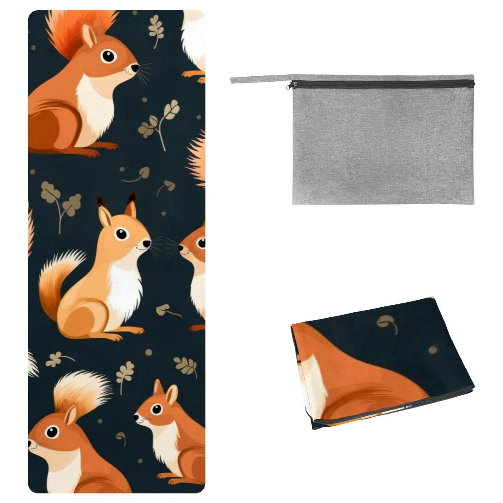 Squirrel Gym Towel with Storage Bag, 72.8"x26.8", Suitable for Yoga ...