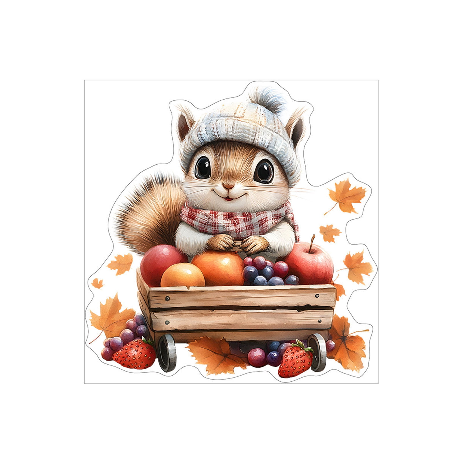 Squirrel Hedgehogs Statics Adhesive Decorative PVC Sticker for Glass ...
