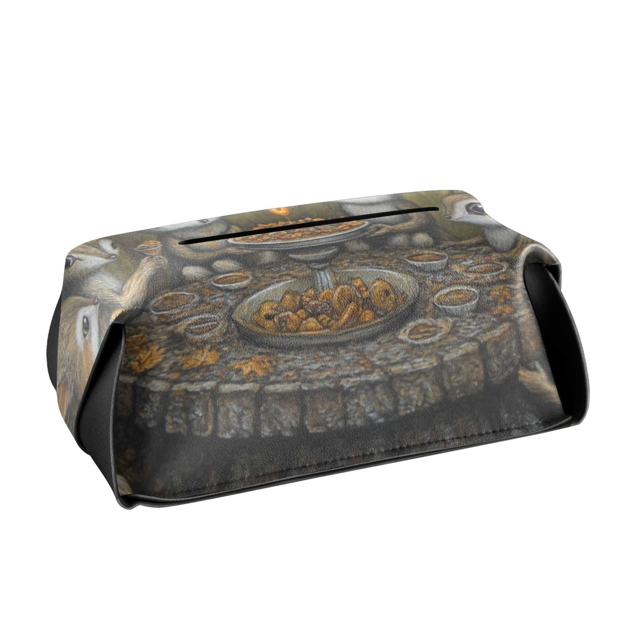 Squirrel Holiday Dinner Tissue Box Cover Leather Square Rectangle ...