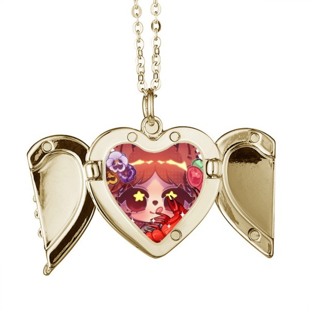 Squirrel Iceland Lobster Food Folded Wings Peach Heart Pendant Necklace ...
