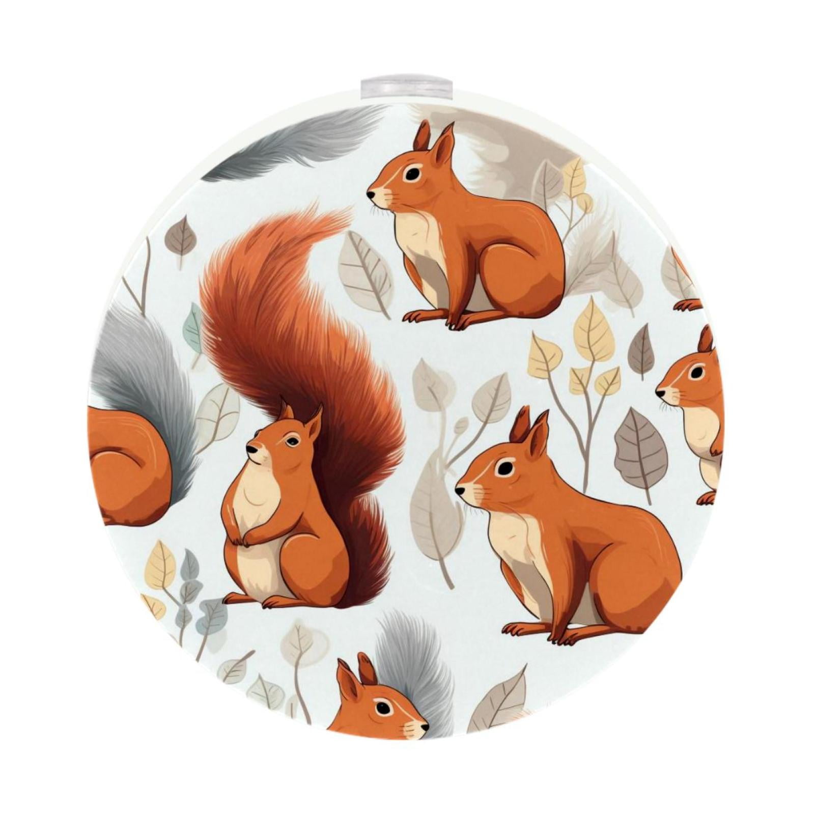 Squirrel LED Round Night Light-2PCS, Energy-Efficient Plug-in Ambient ...