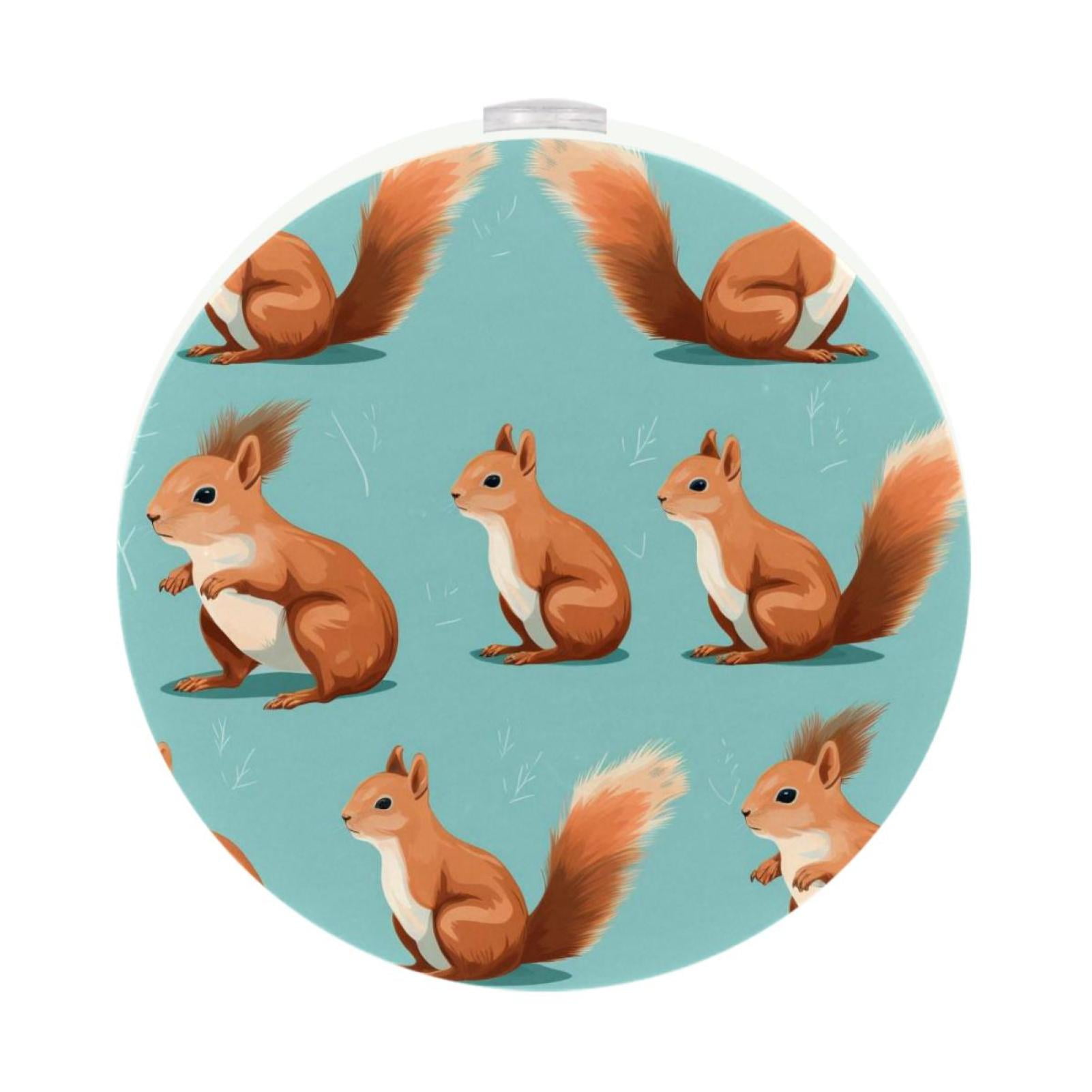 Squirrel LED Round Night Light-2PCS, Energy Efficient Plug-in Bedroom ...