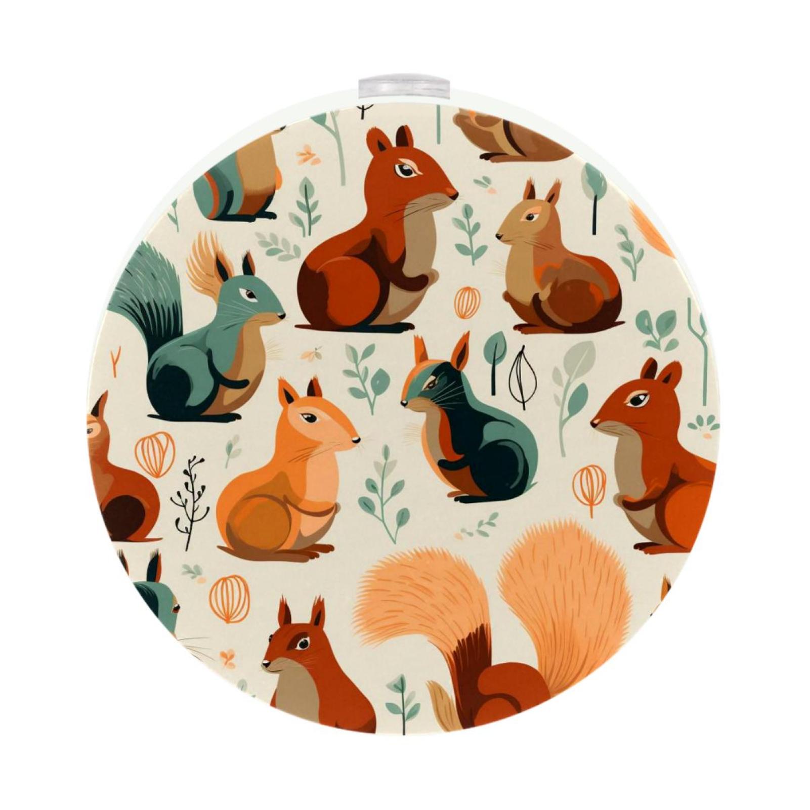 Squirrel LED Round Night Light-2PCS, Energy Efficient Plug-in Bedroom ...