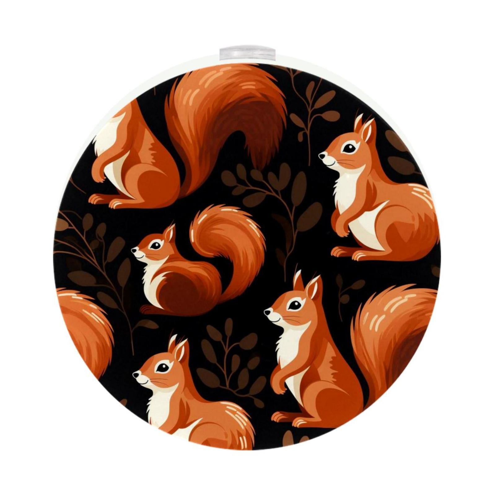 Squirrel LED Round Night Light-2PCS for Nursery and Bedroom, Plug-in ...