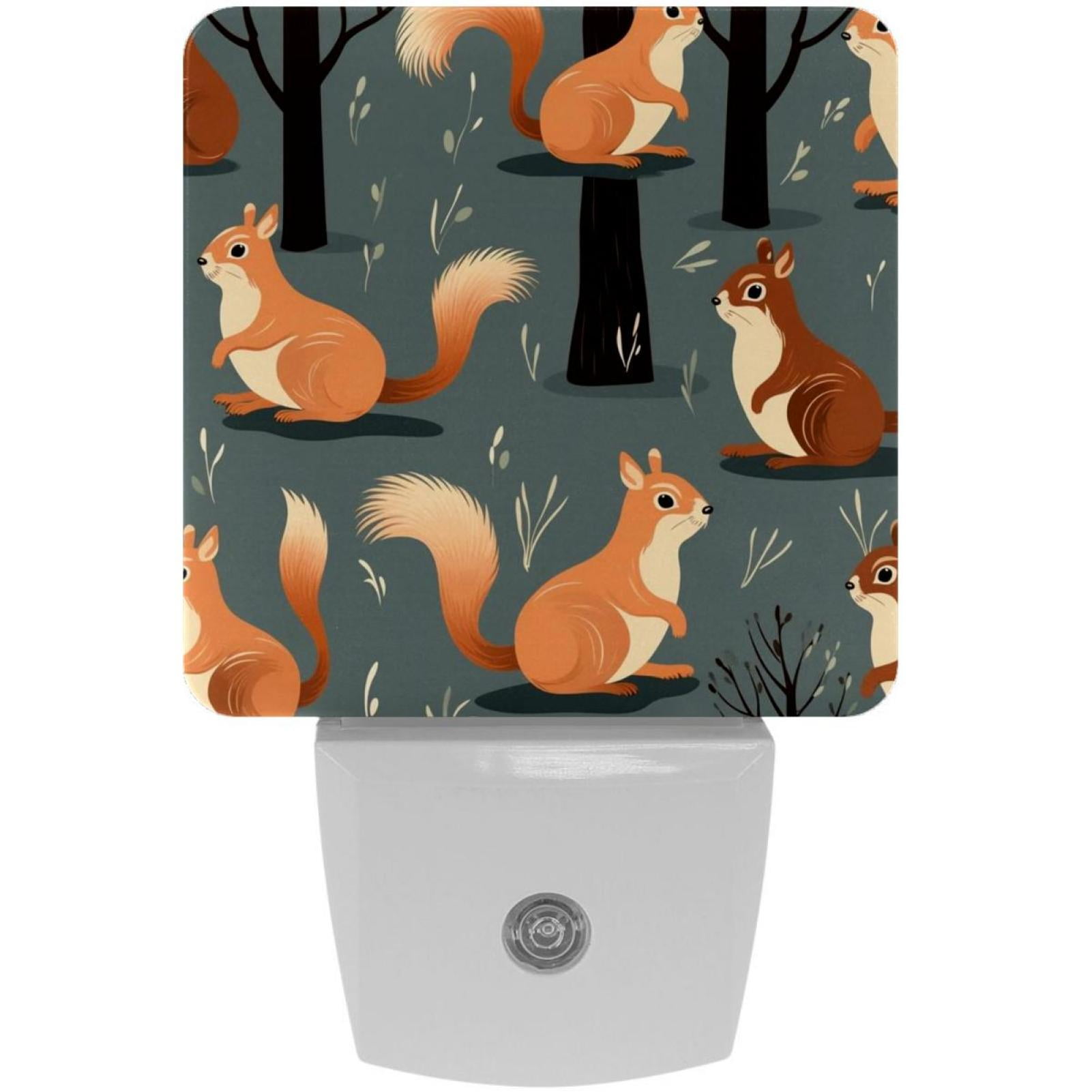 Squirrel LED Square Night Light - Small and Bright Square-shaped LED ...