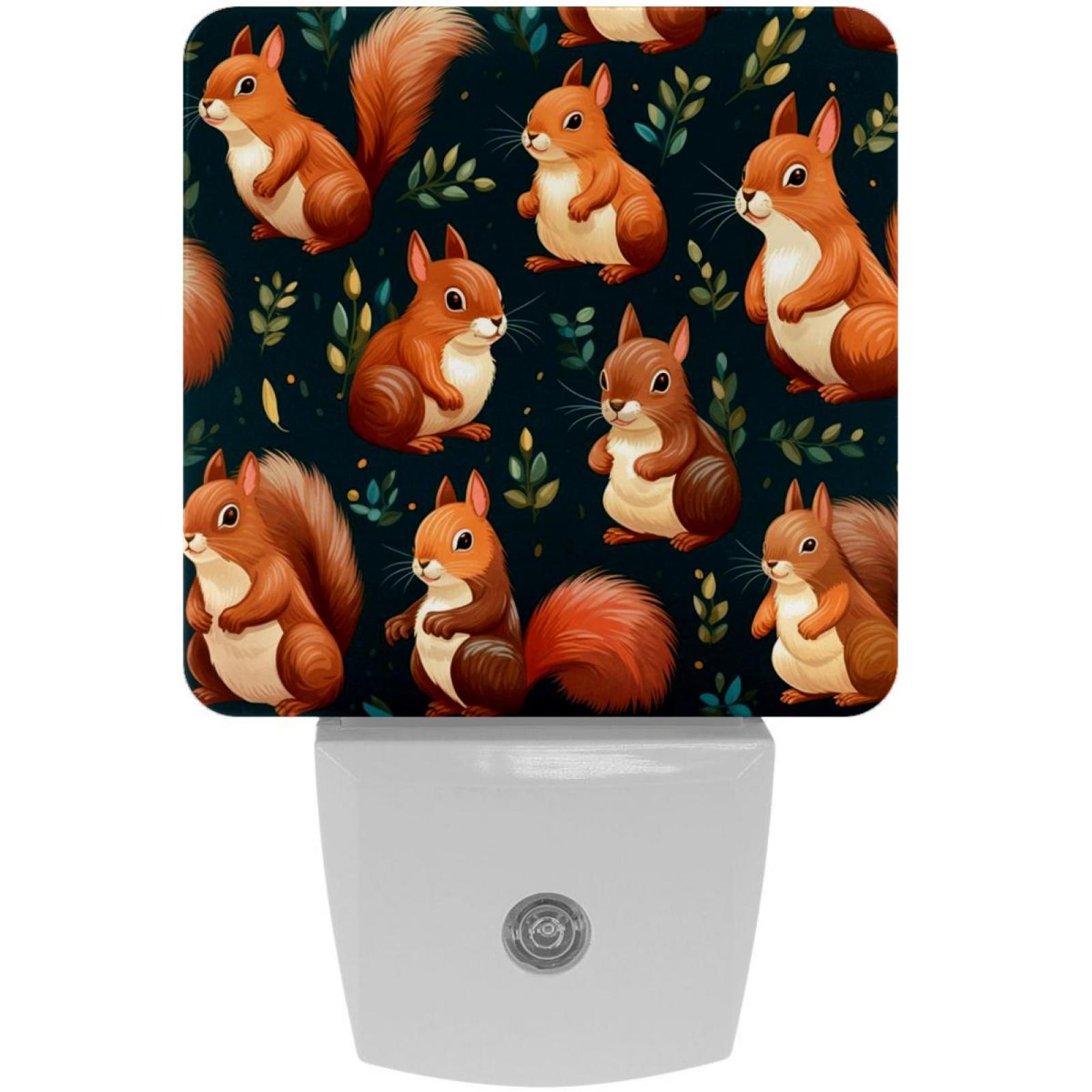 Squirrel LED Square Night Light - Small and Bright Square-shaped LED ...