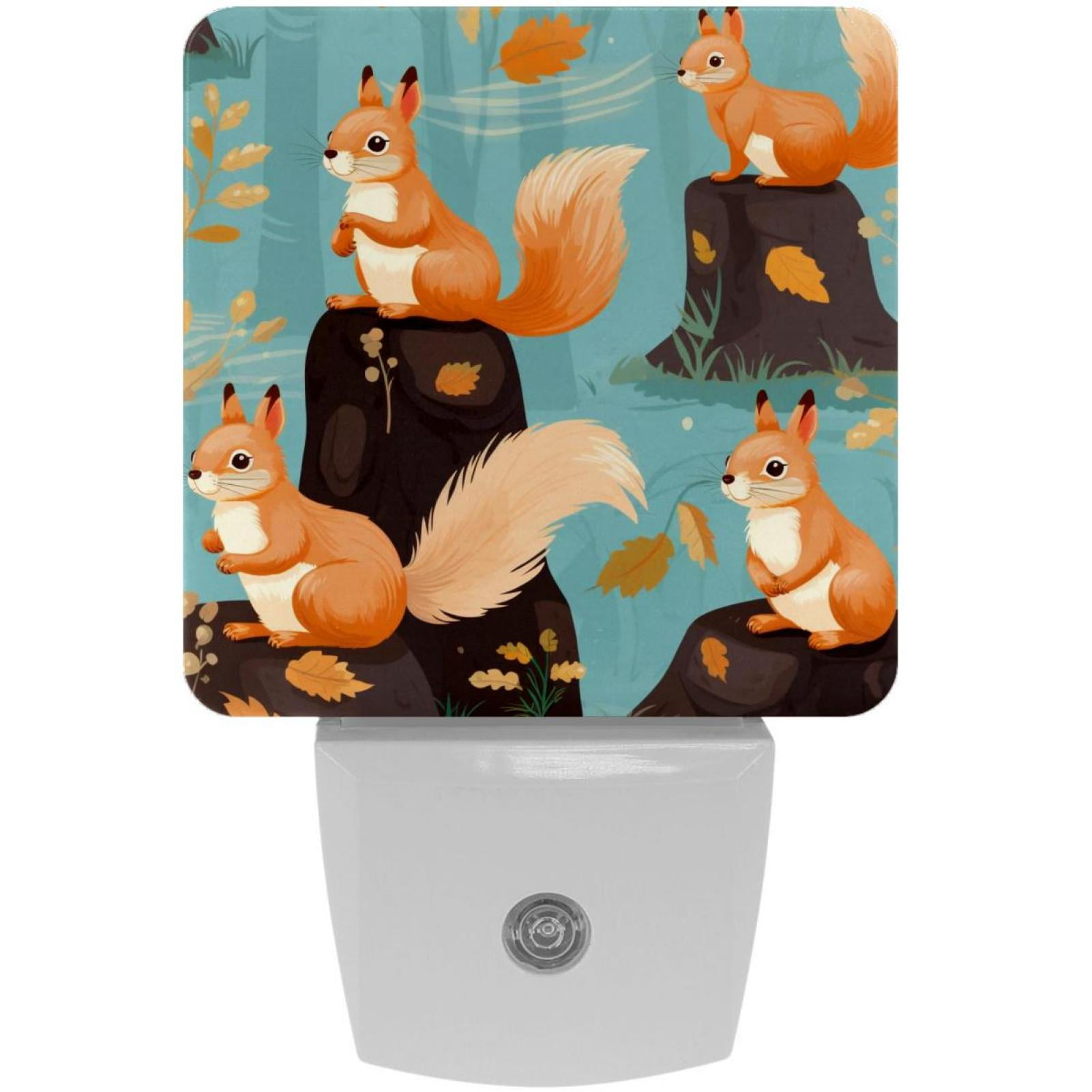Squirrel LED Square Night Light - Small and Bright Square-shaped LED ...