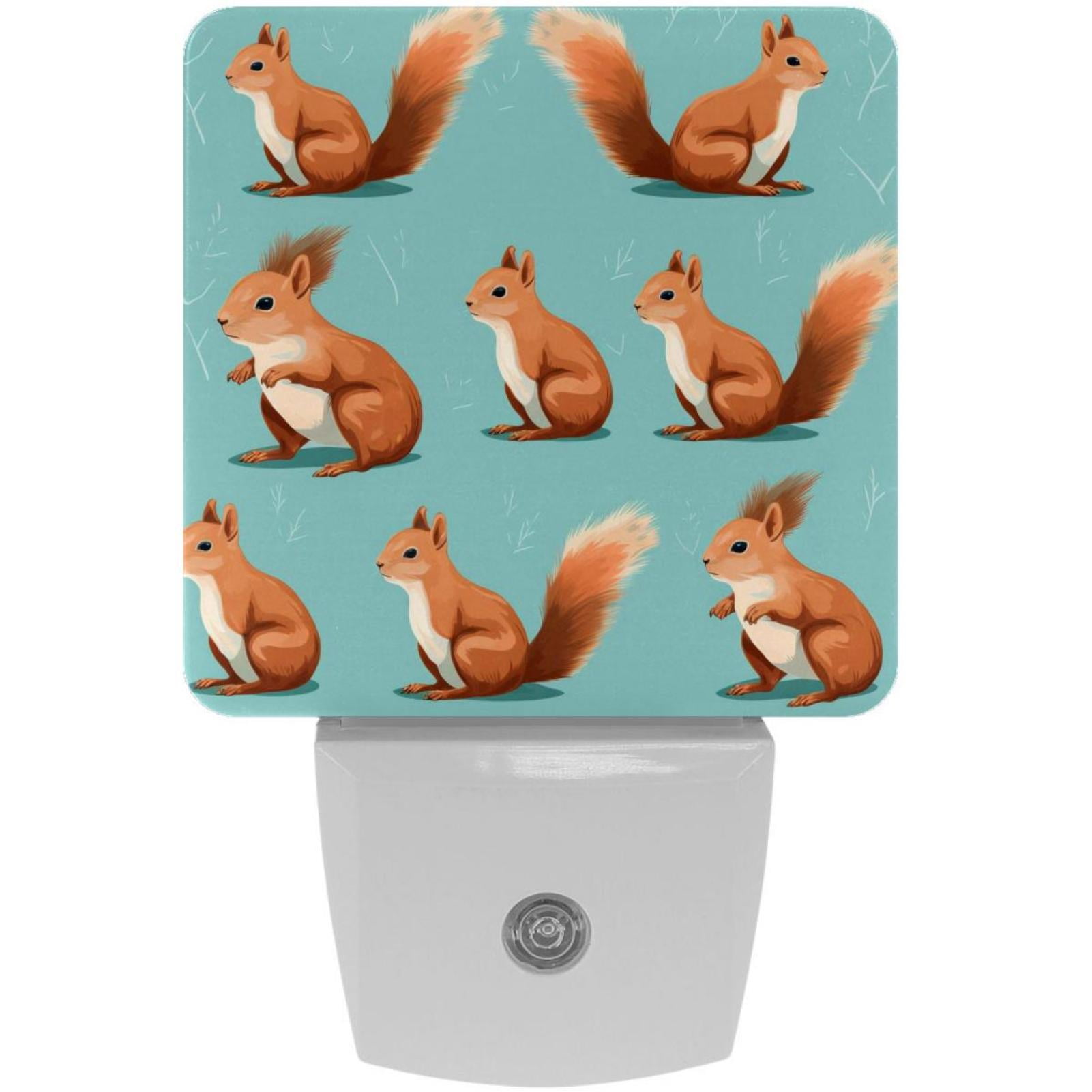 Squirrel LED Square Night Lights - Modern Design, Soft Glow, Energy ...