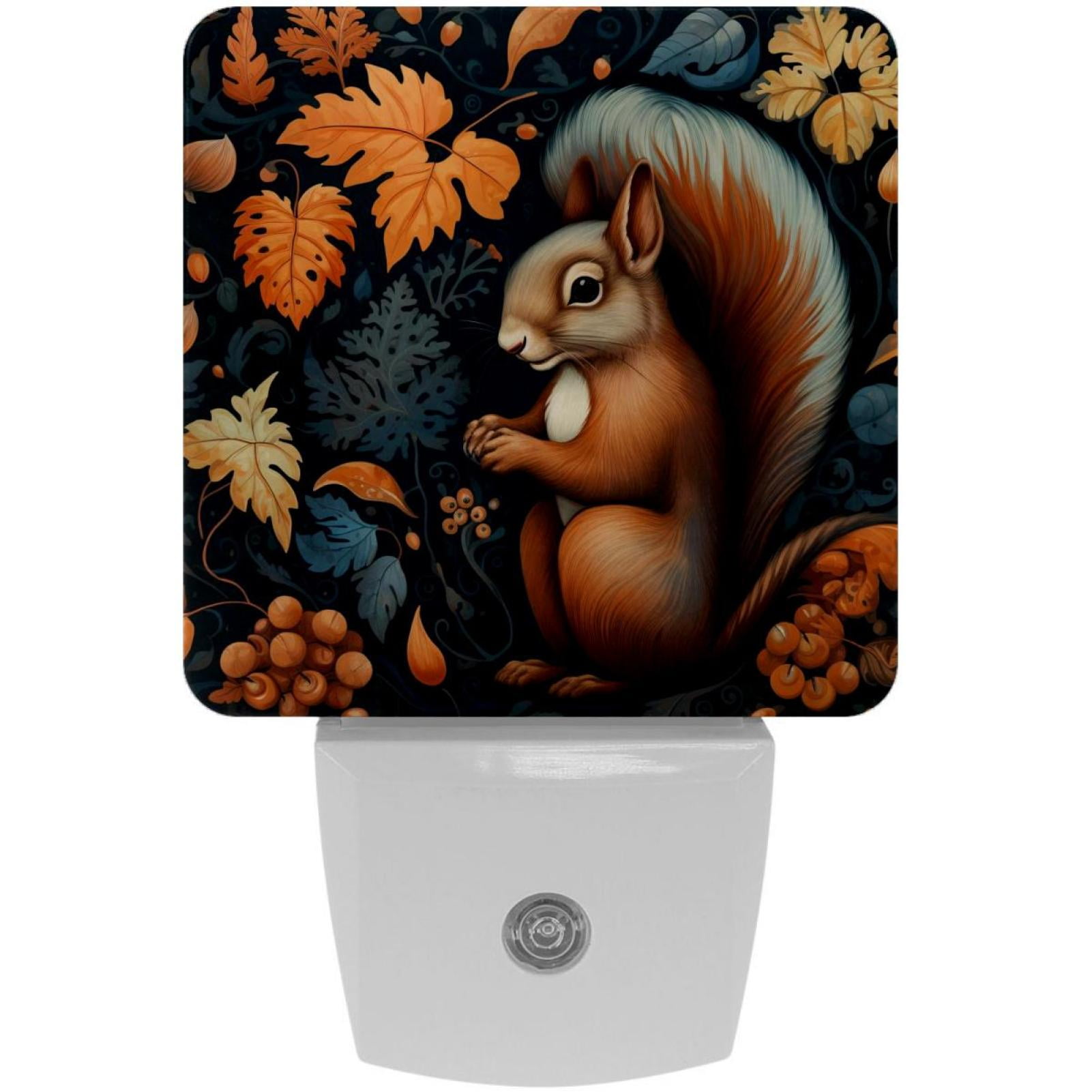 Squirrel LED Square Night Lights - Portable and Stylish for Bedroom and ...