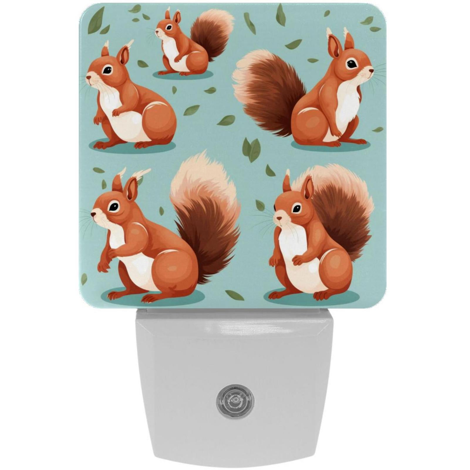 Squirrel LED Square Night Lights - Portable and Stylish for Bedroom and ...