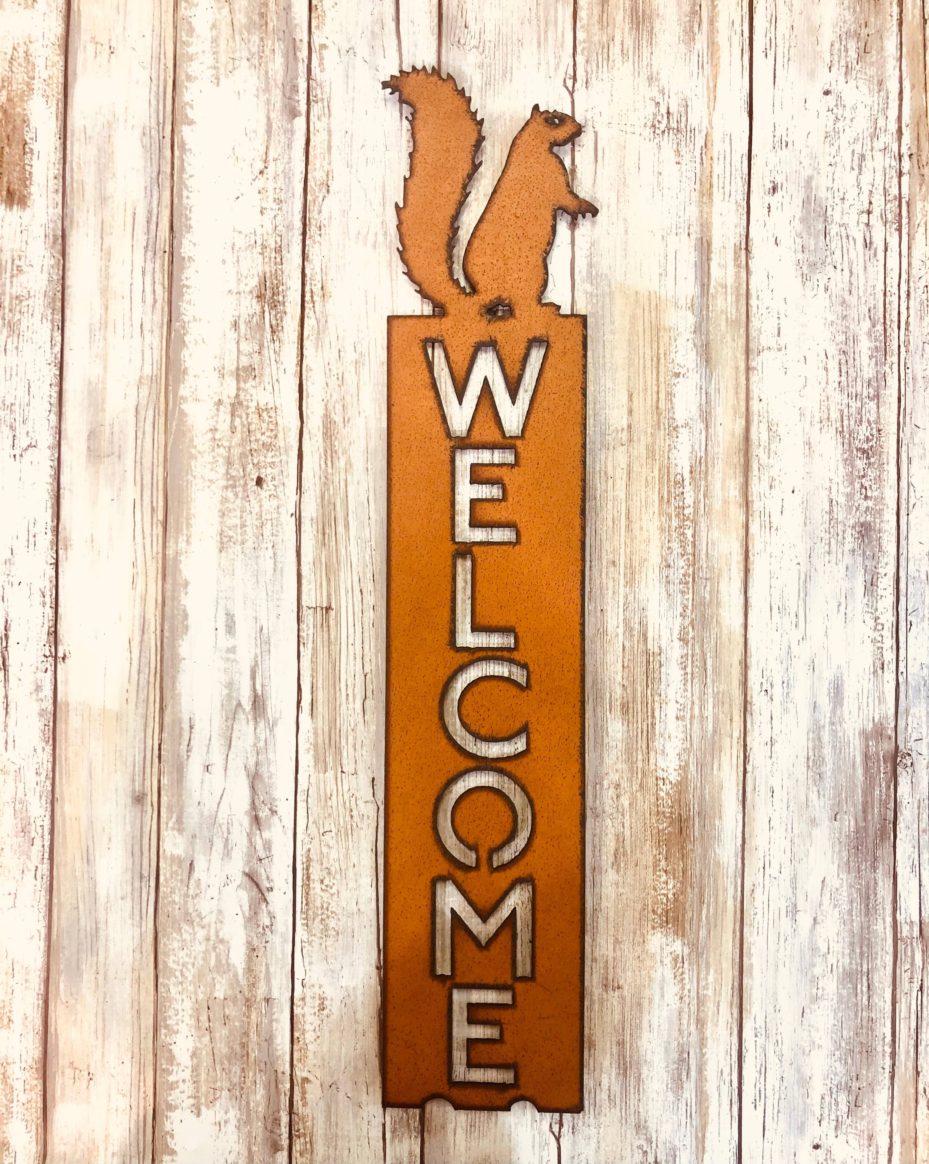 Squirrel Lodge Vertical Welcome Sign - Walmart.com
