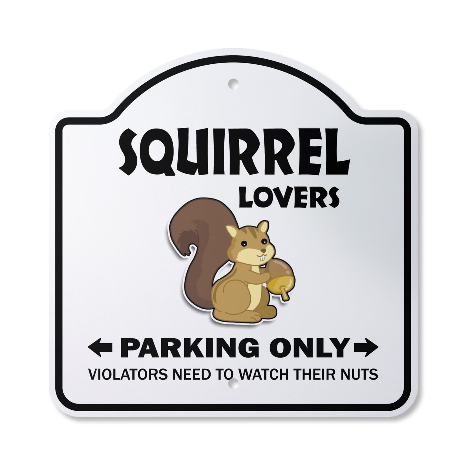 Squirrel Lovers Parking 14" X 14" Sign | Indoor/Outdoor Plastic | SignMission Designer Hunter ...