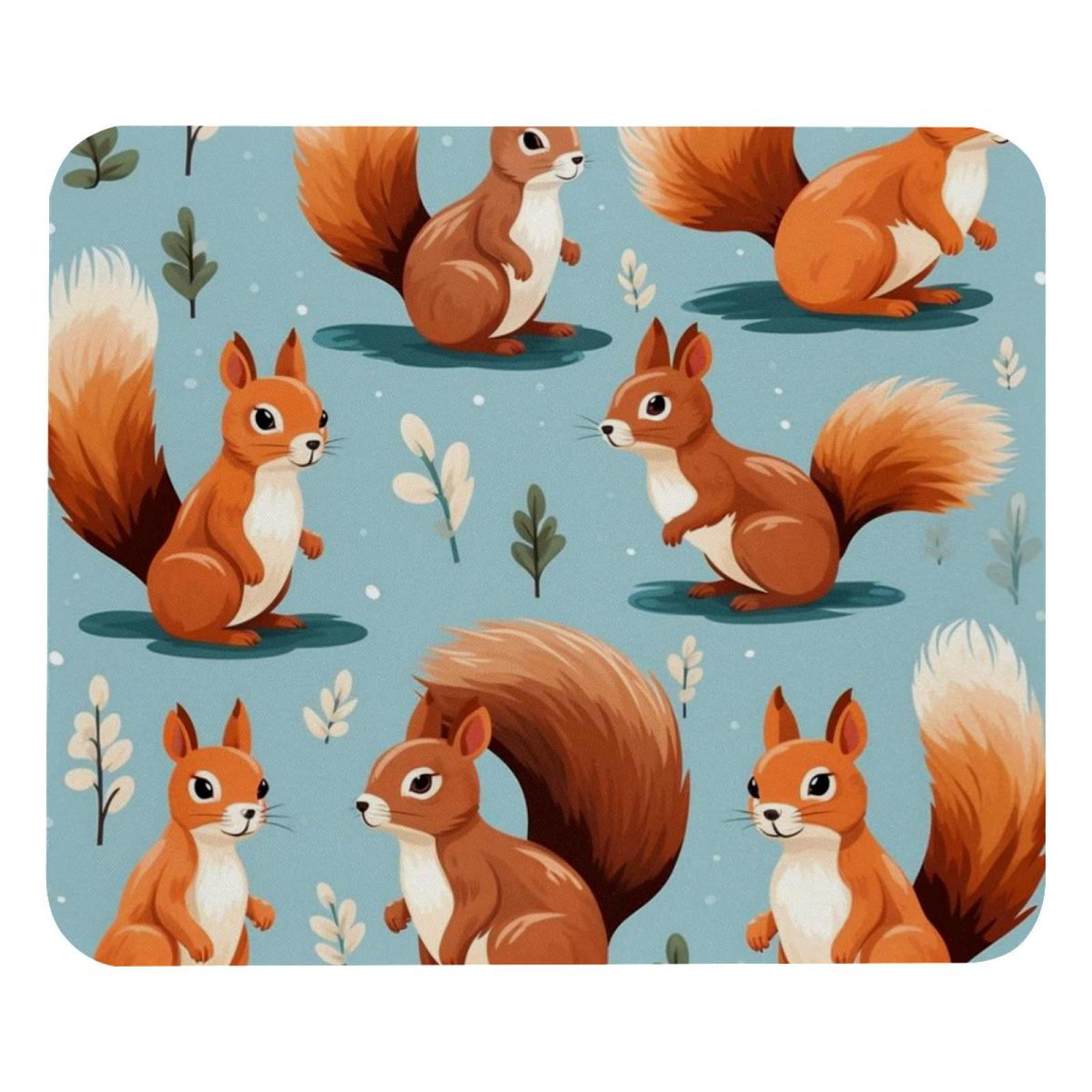 Squirrel Mouse Pad, Personality Design Rubber Base for Office Decor for ...
