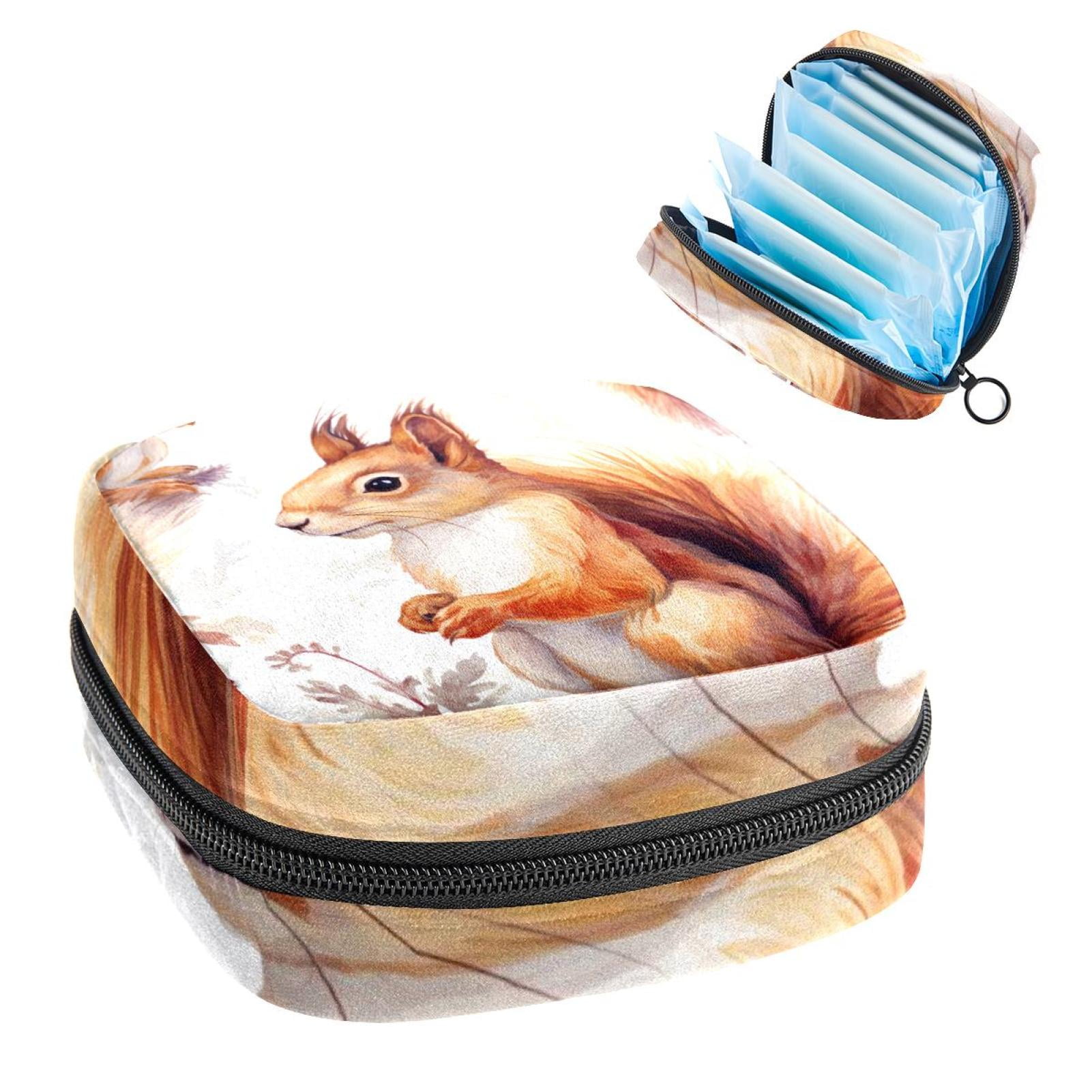 Squirrel Period Purse Sanitary Napkin Organizer Small Makeup Pouch ...