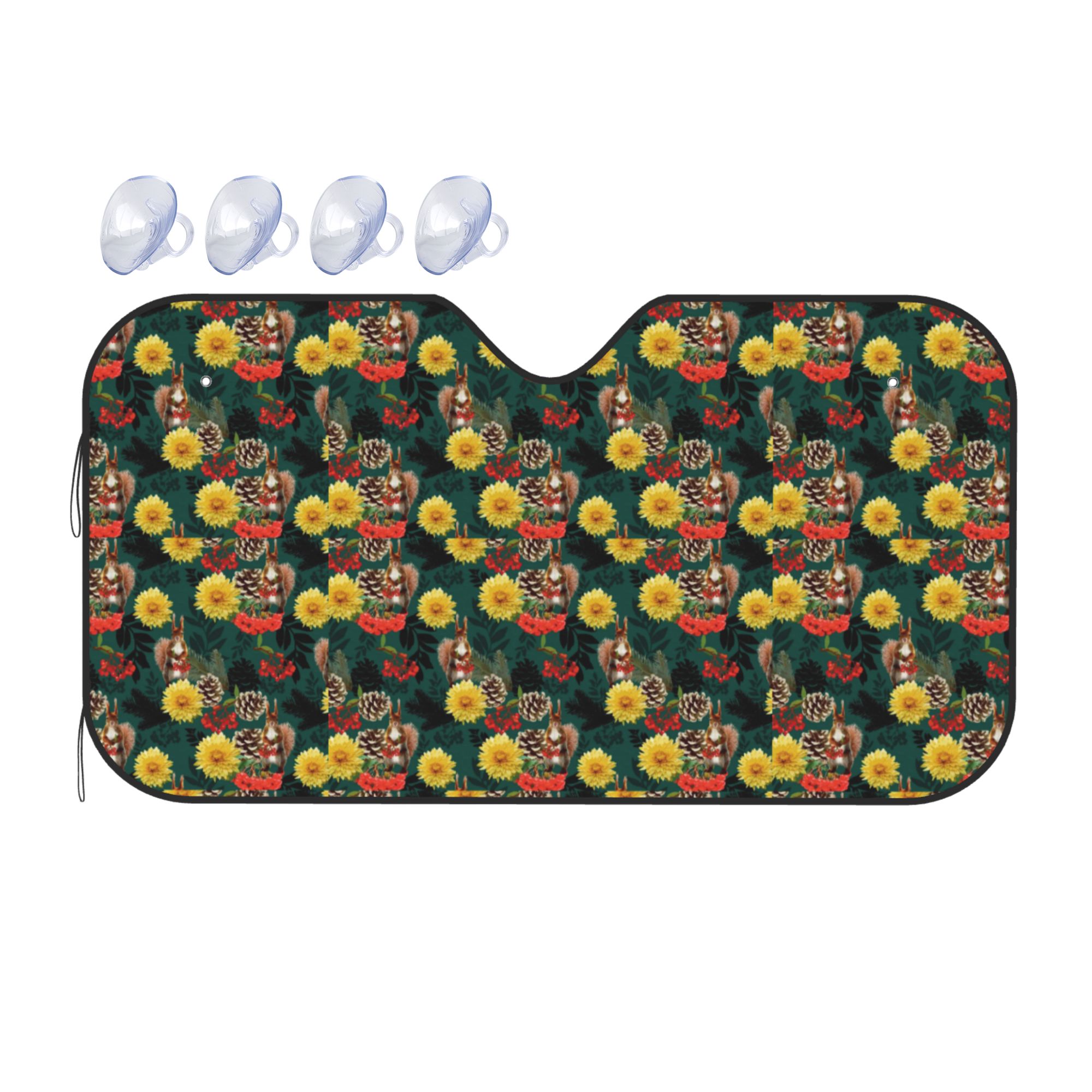 Squirrel Pine Cone 1-Piece Car Front Window Sunshade-Foldable for Most ...