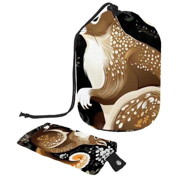 Squirrel Portable Drawstring Mesh Bag Shower Bags Wash Bag Foldable ...