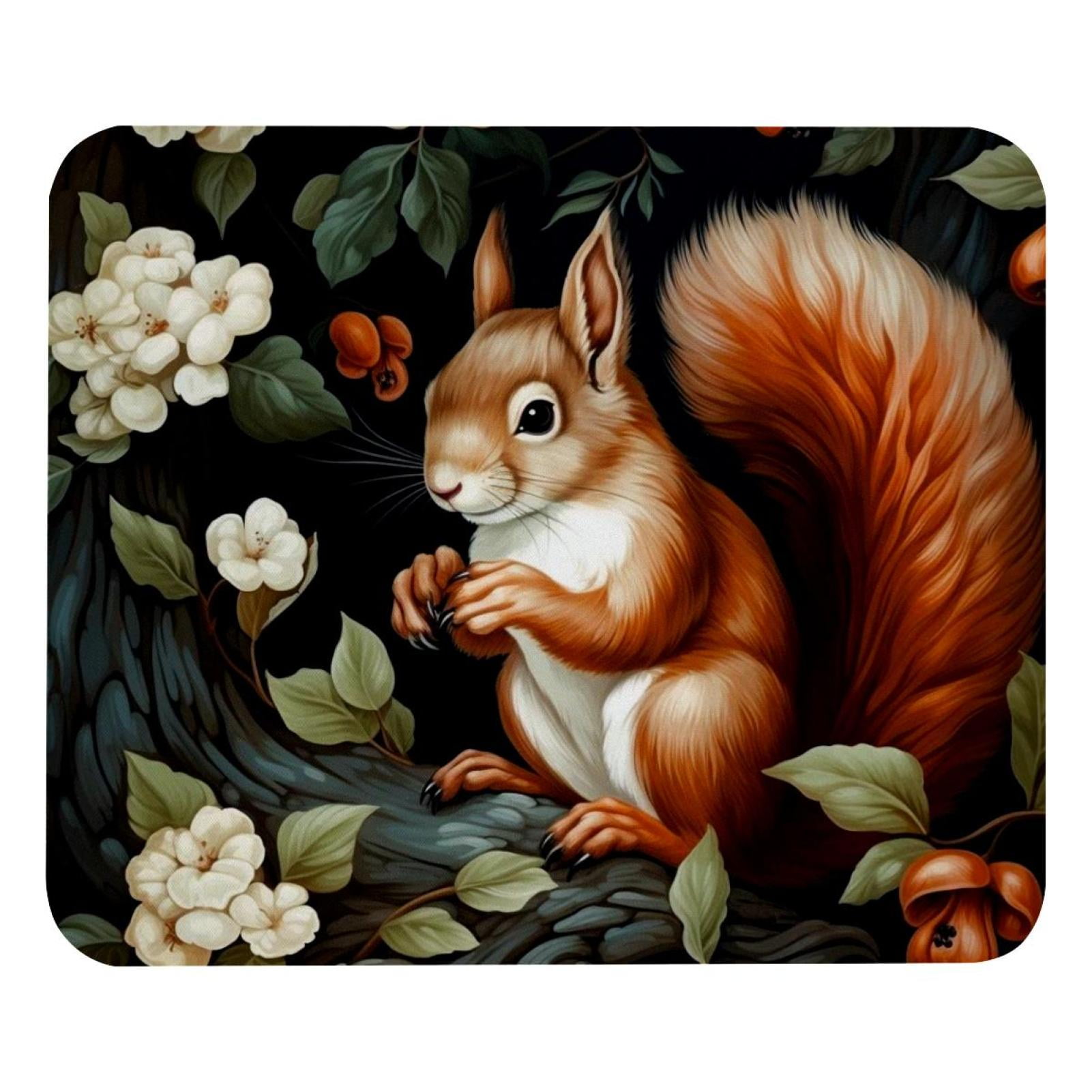 Squirrel Printed Square Desk Pad Mouse Pad Desk Mat Non-Slip Rubber ...