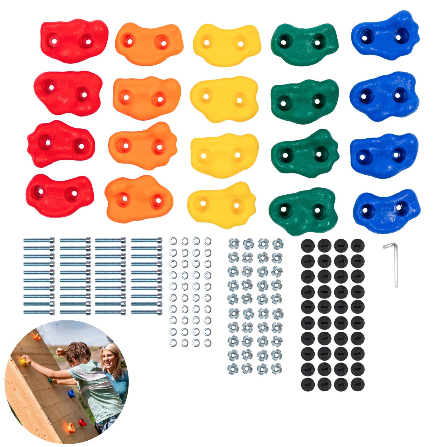 Squirrel Products Kids Rock Climbing Holds Indoor & Outdoor Playground ...