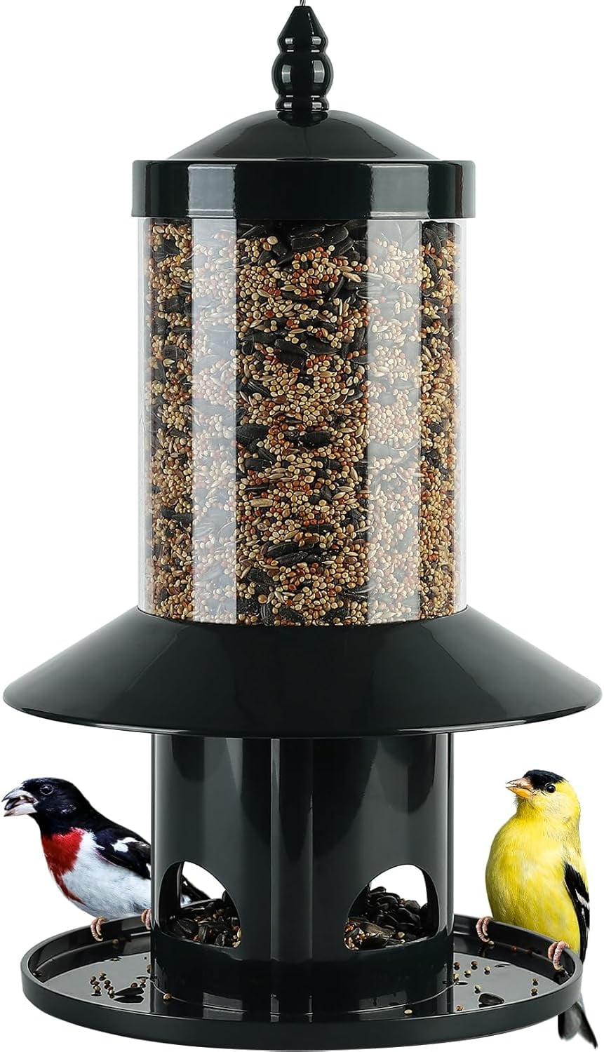 Squirrel Proof Bird Feeder - 360° Feeding Perch Tray for Outdoor ...