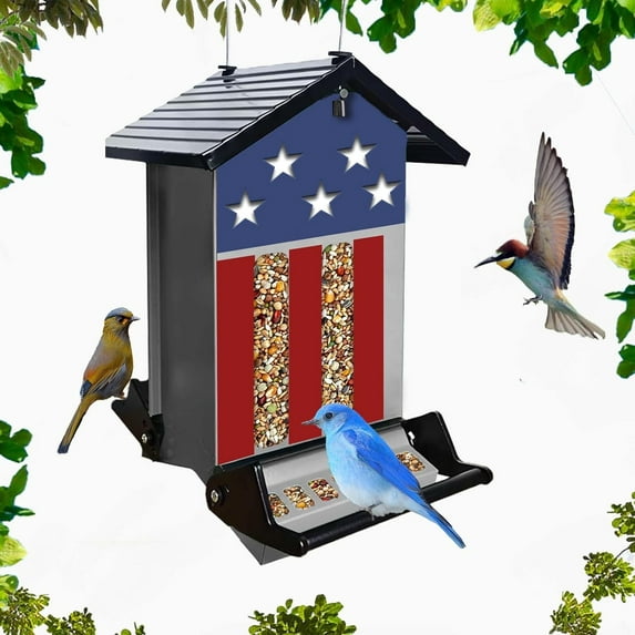 Squirrel Proof Bird Feeder, Hanging Bird Seed Feeders for Outdoors ...