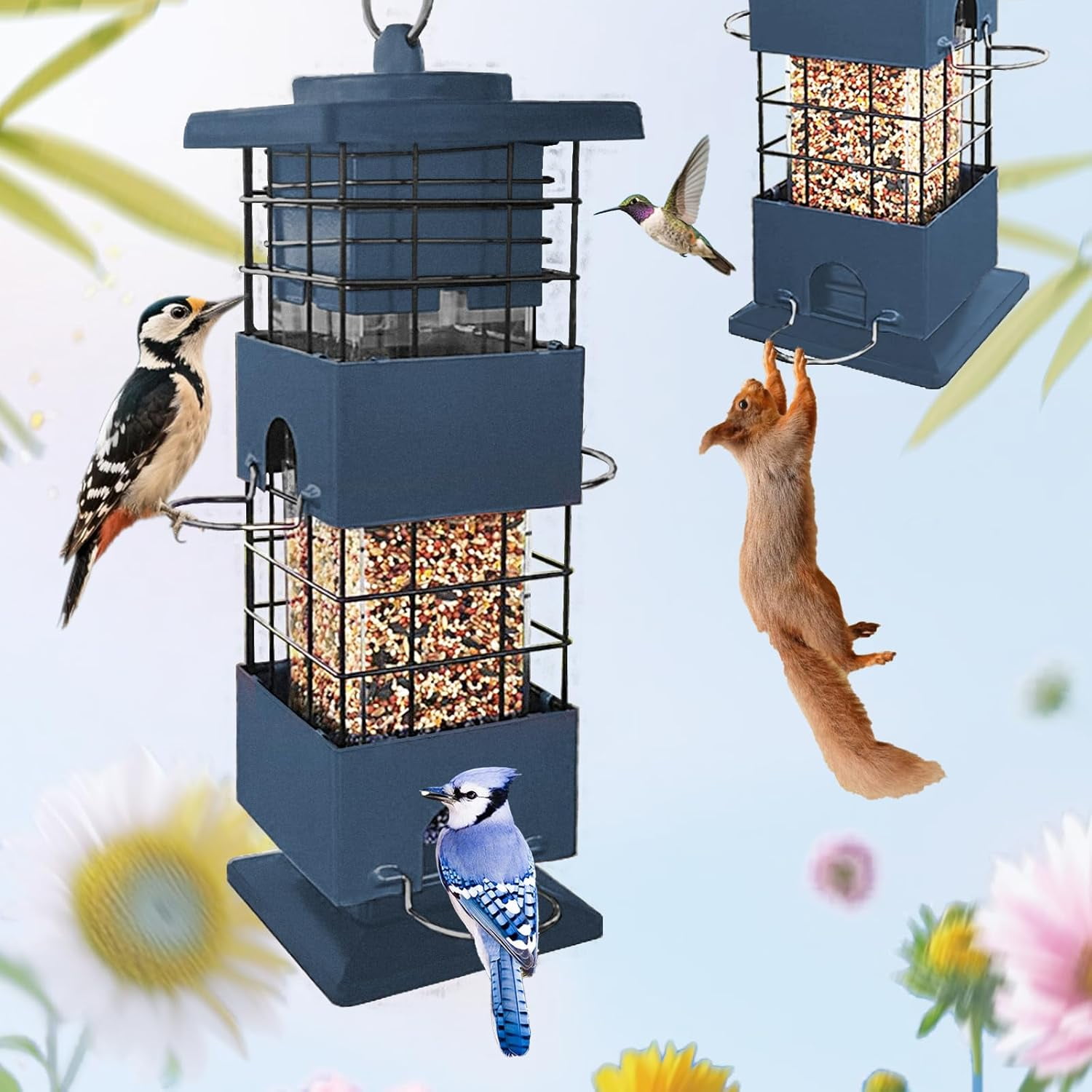 Squirrel Proof Bird Feeder for Outdoors Hanging,3Lbs Metal Birdfeeders ...