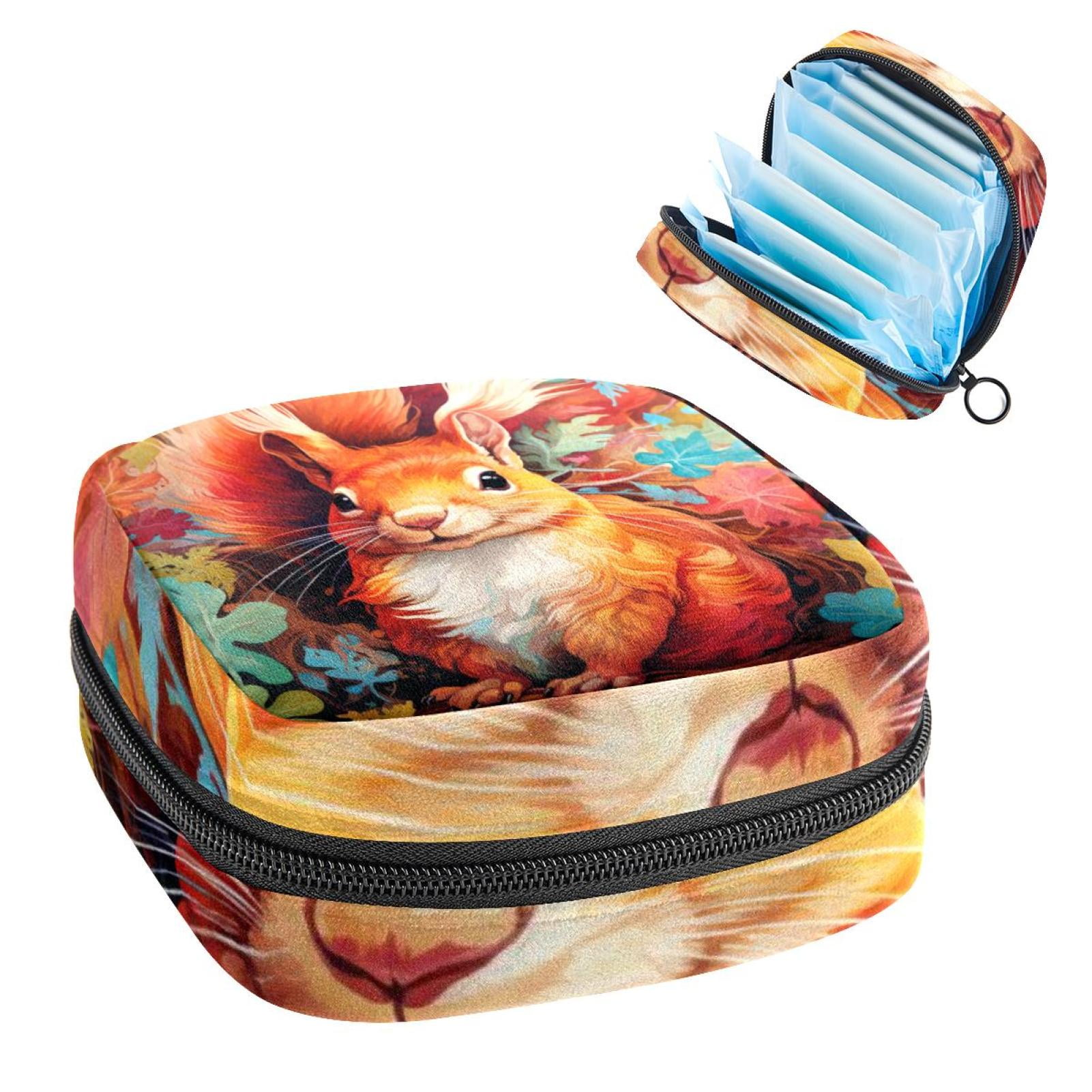 Squirrel Sanitary Napkin Bags Storage Bag Hiking Pouch Small Canvas ...