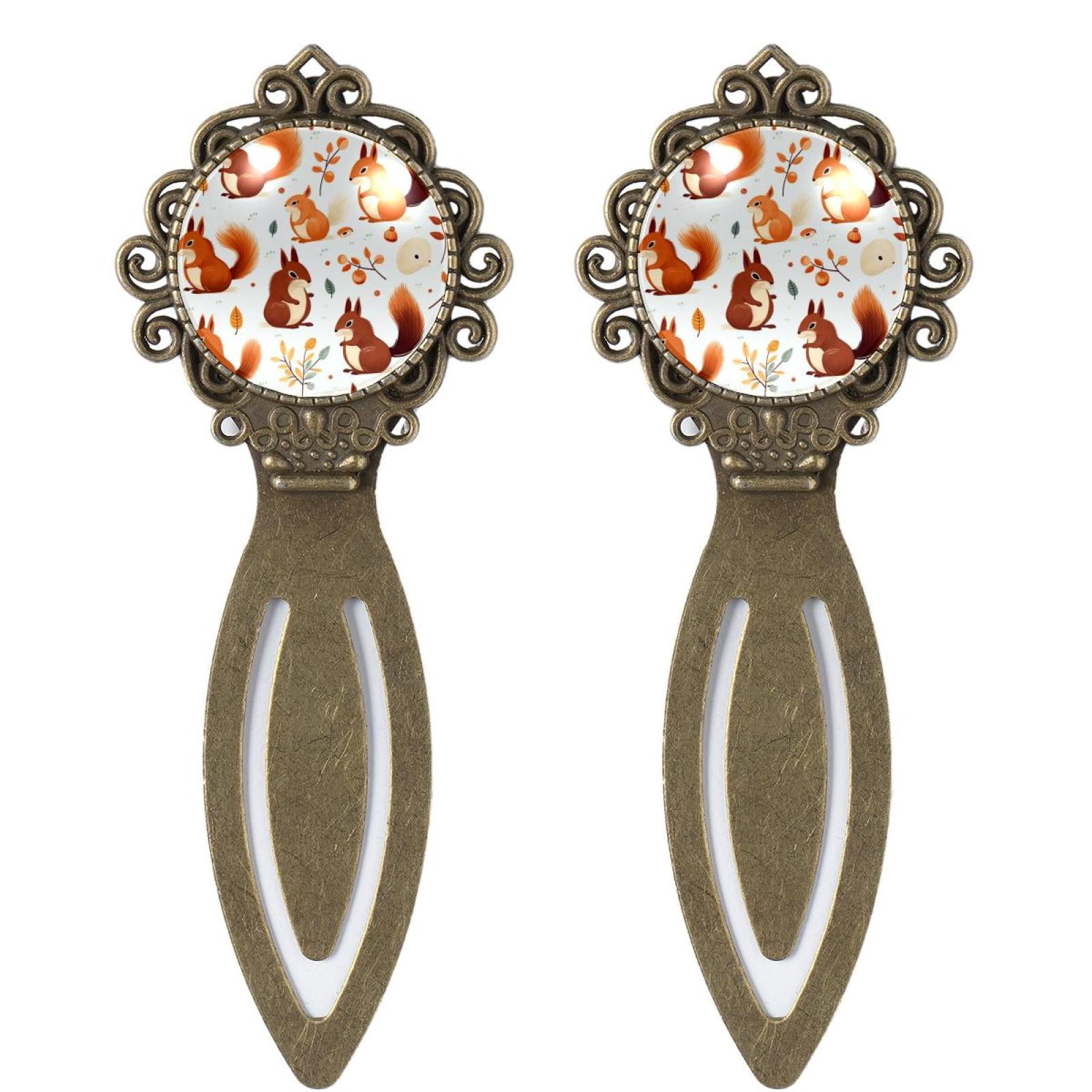 Squirrel Set of Two Vintage Copper-Colored Lace Bookmarks: Gifts for ...