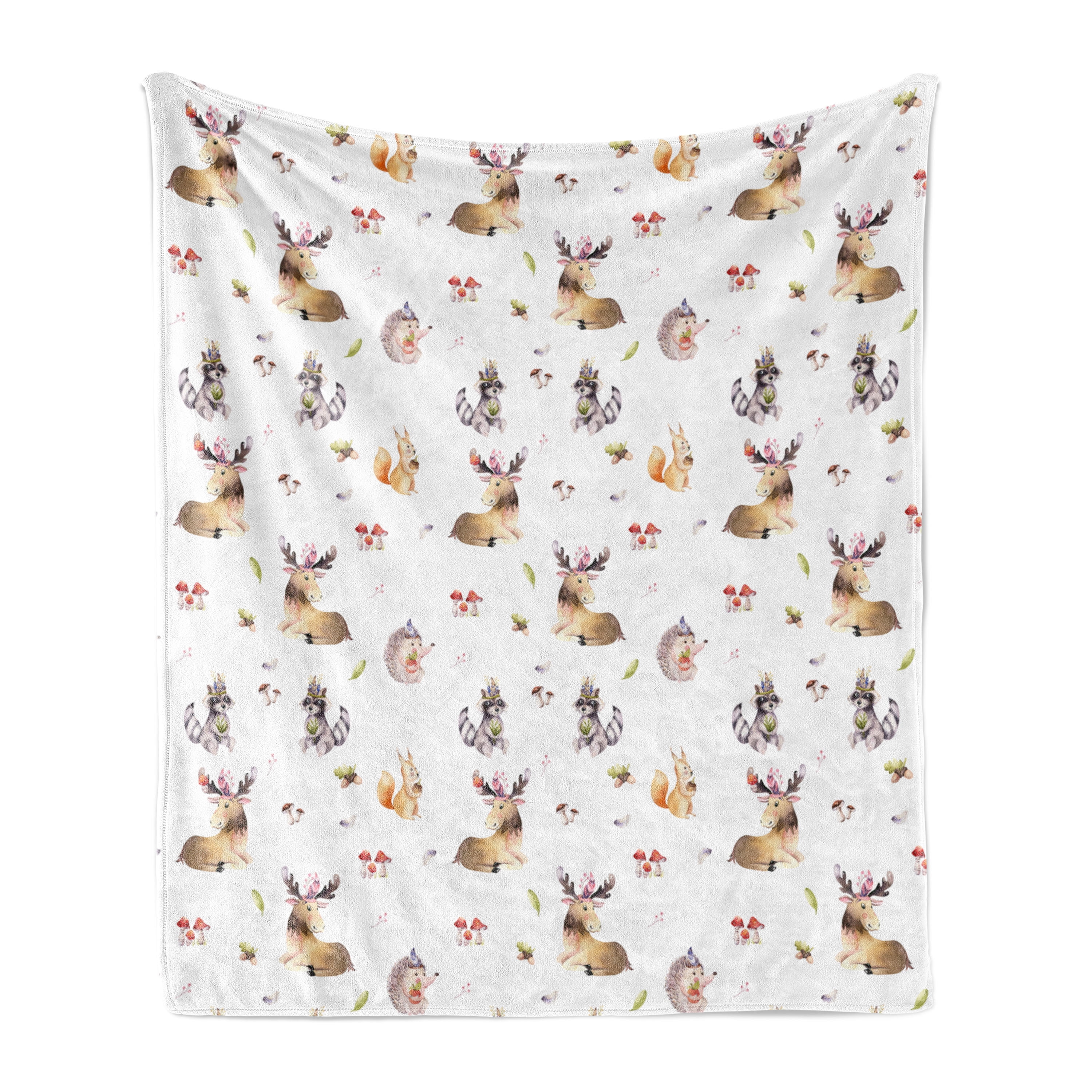 Squirrel Soft Flannel Fleece Throw Blanket, Pattern of Baby Cartoon ...