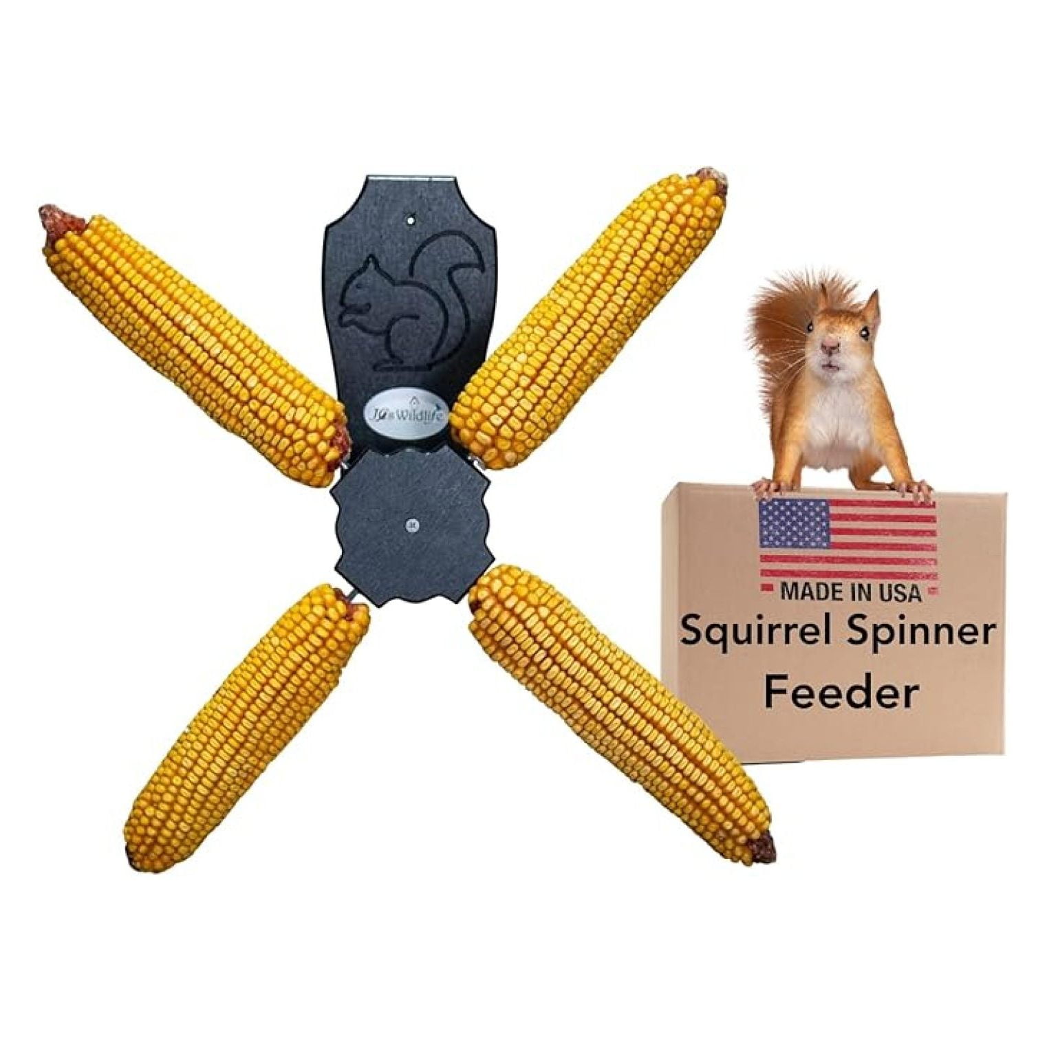 Squirrel Spinner Feeder - Corn Cob Holder for Outdoor Squirrels - Fun ...