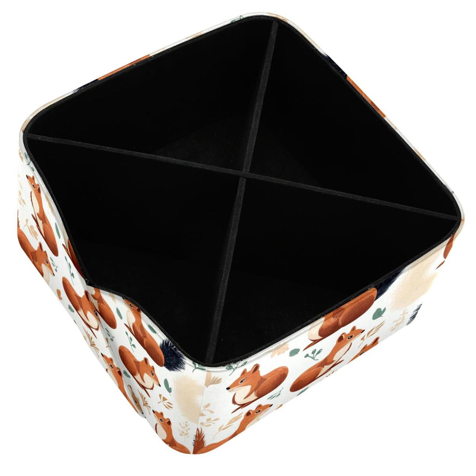 Squirrel Square Pencil Case with 4 Compartments, Removable Dividers ...