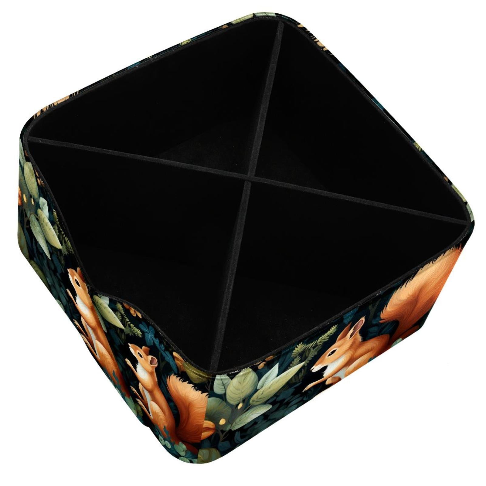 Squirrel Square Pencil Case with 4 Compartments, Removable Dividers ...