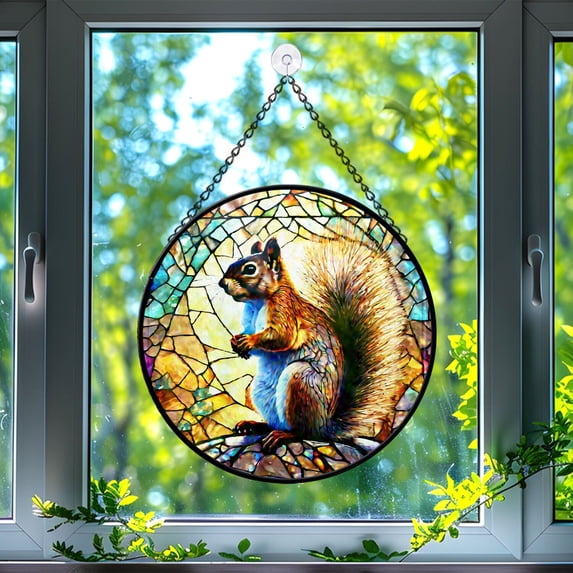 Squirrel Stained Glass Suncatcher, Squirrel Stained Glass Suncatchers ...