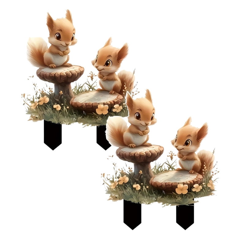 Squirrel Statue for Garden Stakes Outdoor Acrylic Animal Decor for Yard ...
