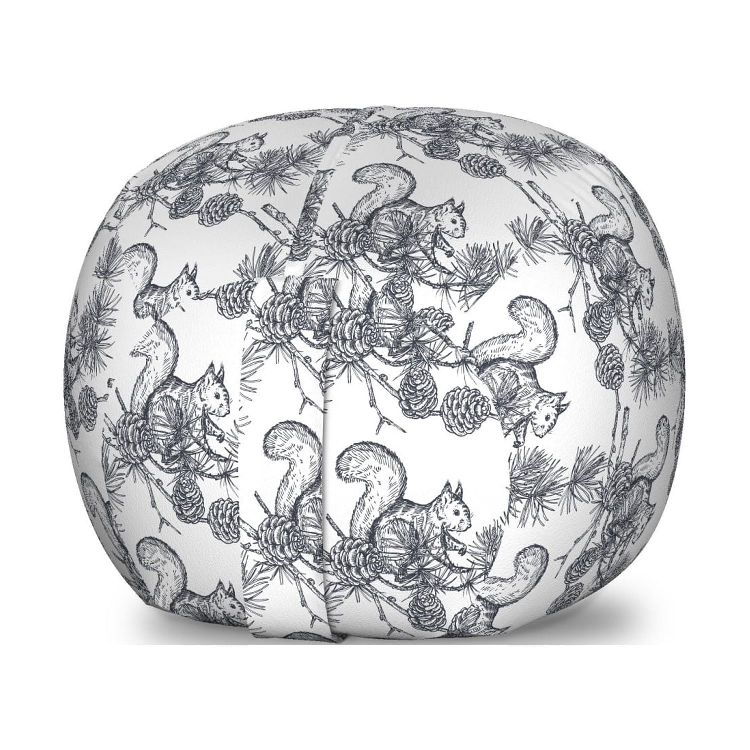 Squirrel Storage Toy Bag Chair, Pine Cones Fluffy Tree Friend Animals ...