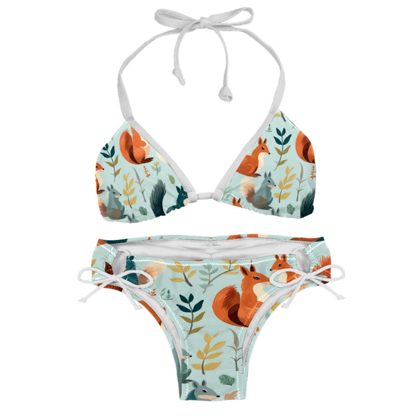 Squirrel Stylish Bikini Set with Detachable Sponge and Adjustable Strap ...