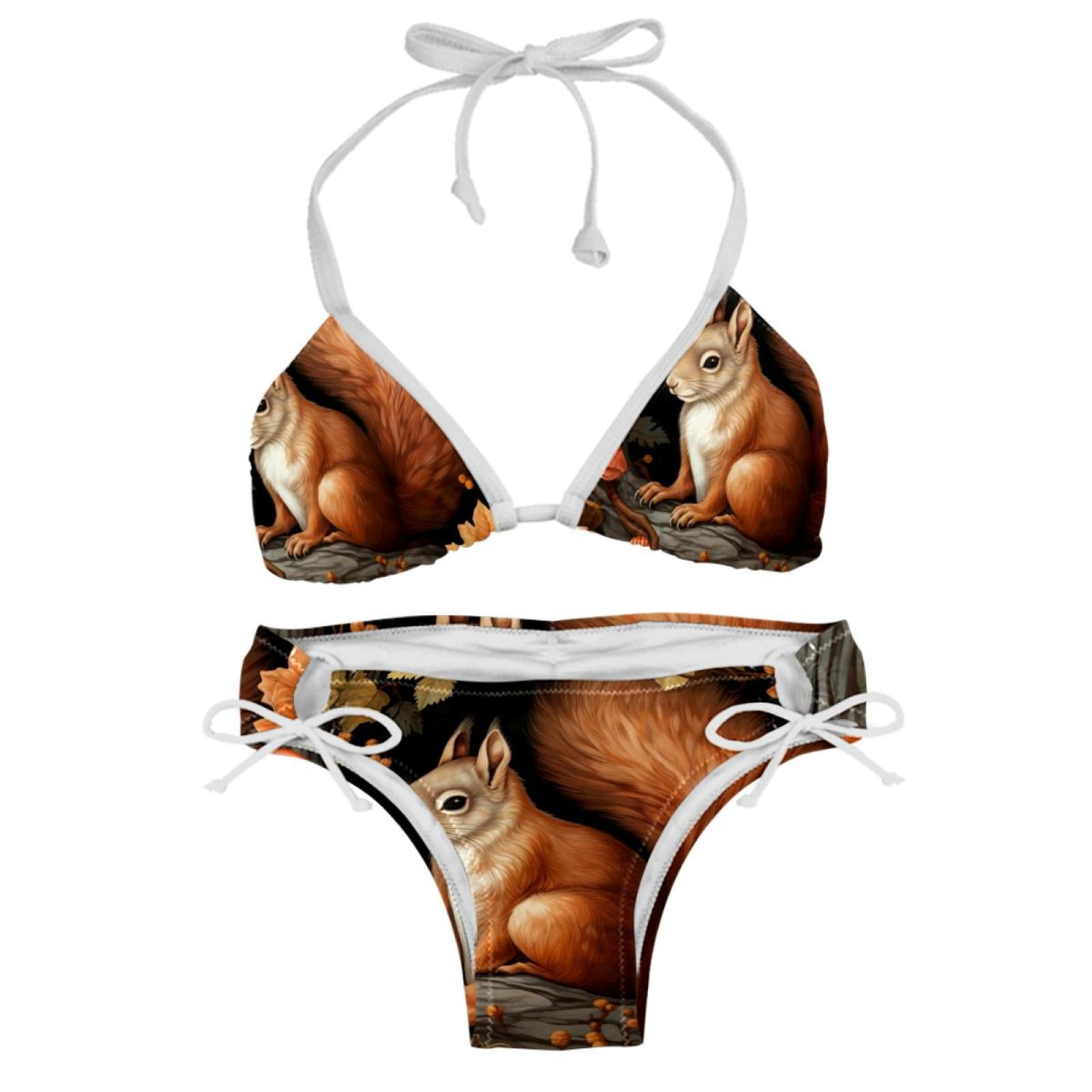 Squirrel Swimming Suits Women Bikini Sets, Detachable Sponge ...